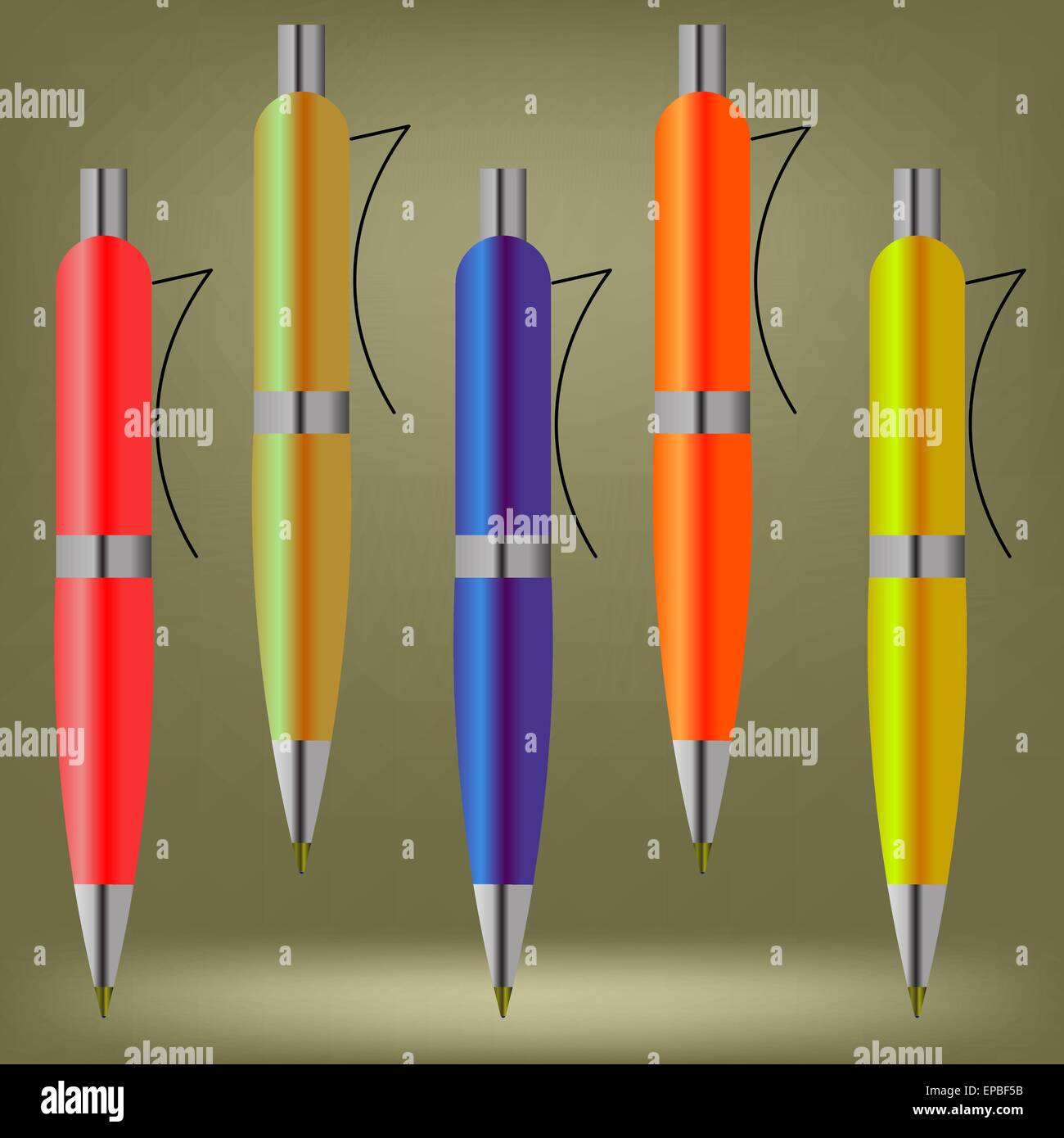 Pens collection on background Stock Vector Images - Alamy