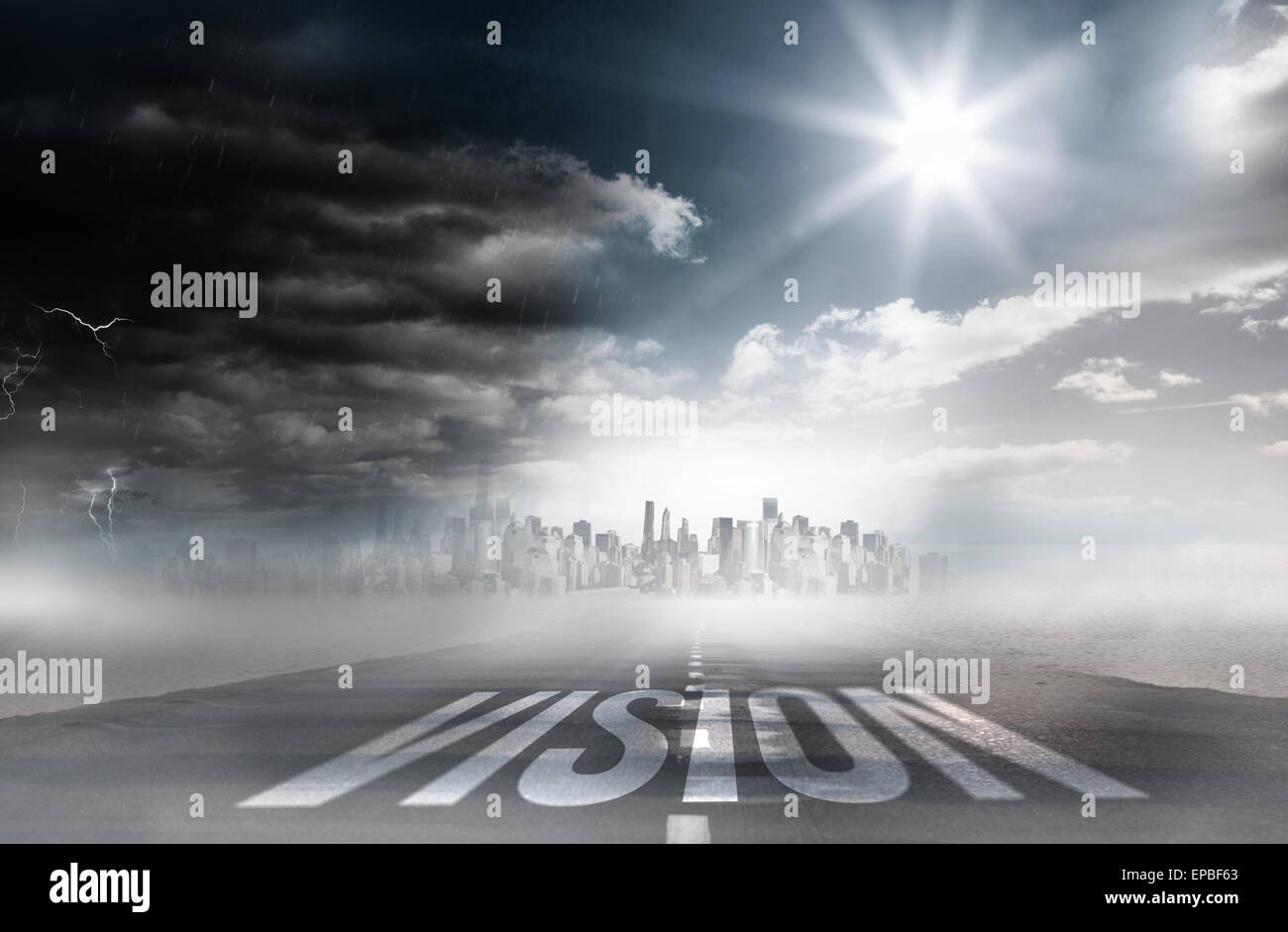 Vision against open road Stock Photo - Alamy