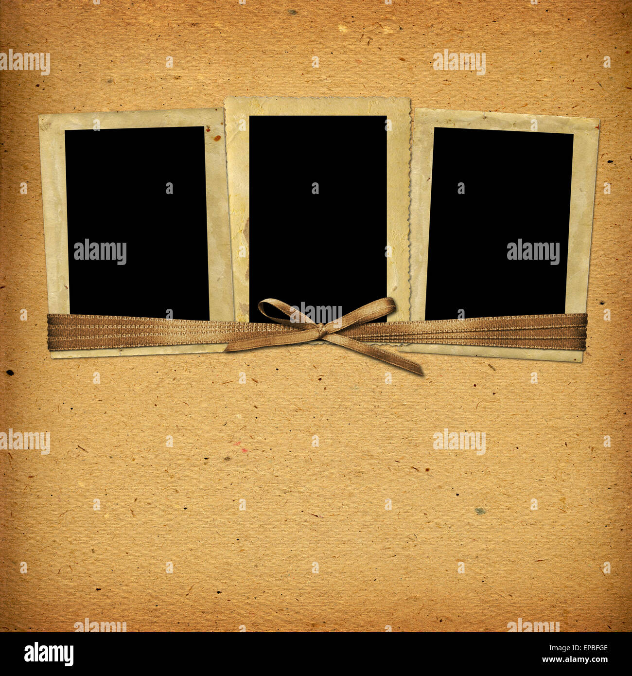 Old vintage album with paper frames for photos Stock Photo - Alamy