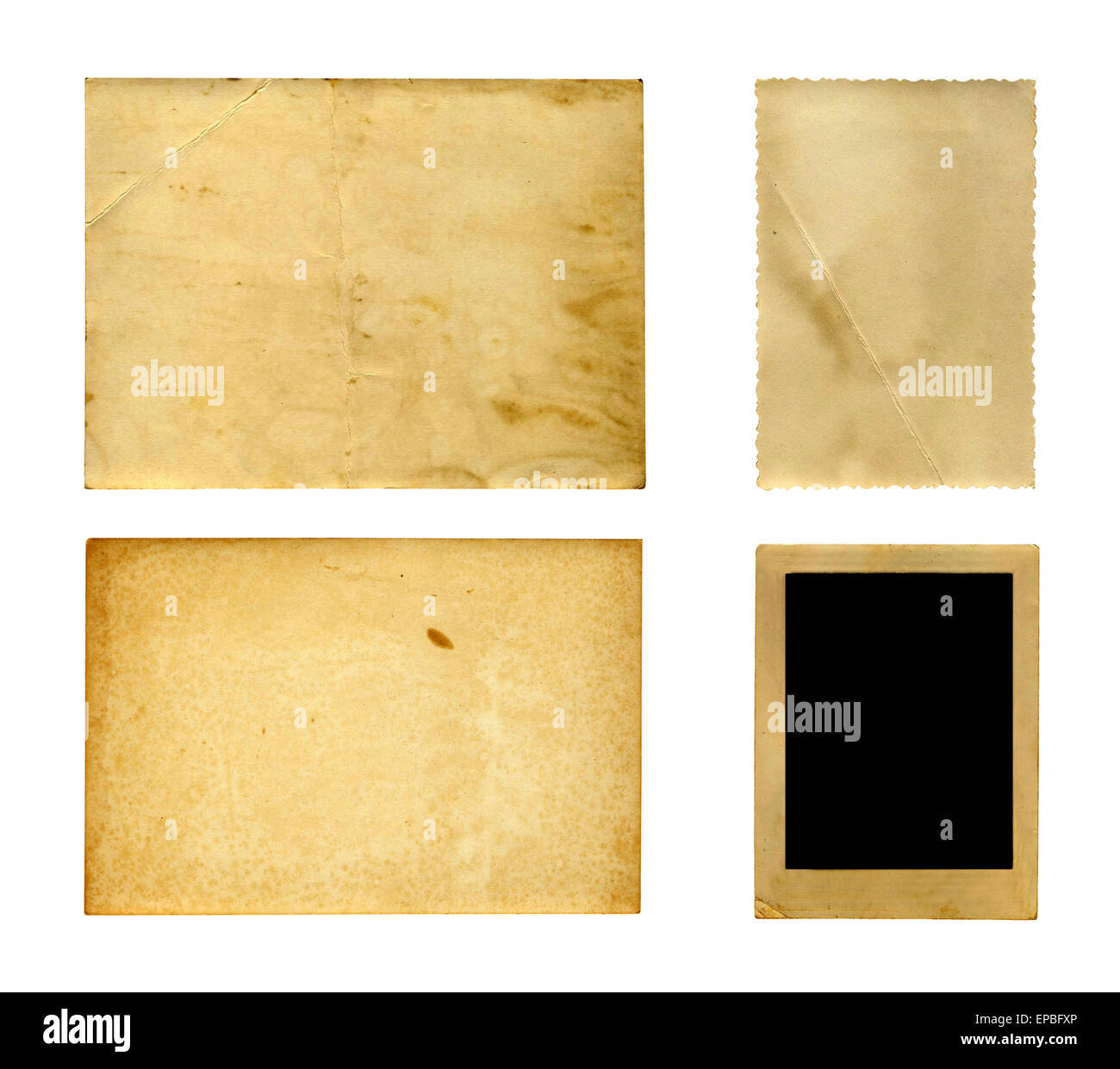 Set of old photo paper texture isolated on white background Stock Photo ...