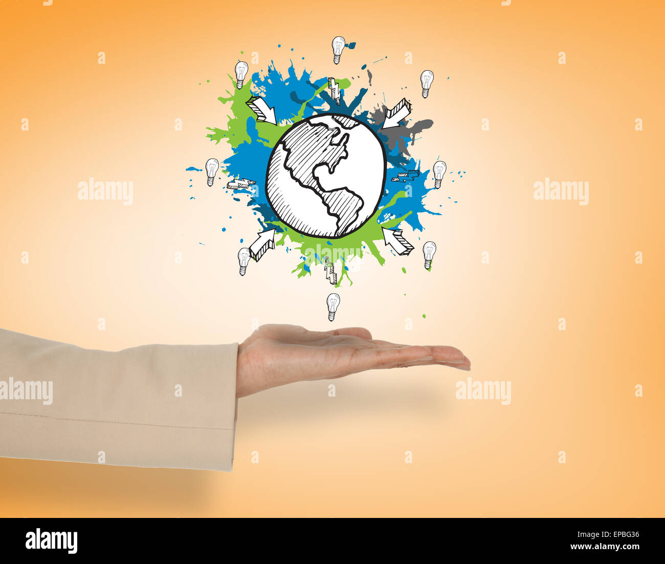 Female hand presenting earth hi-res stock photography and images - Alamy