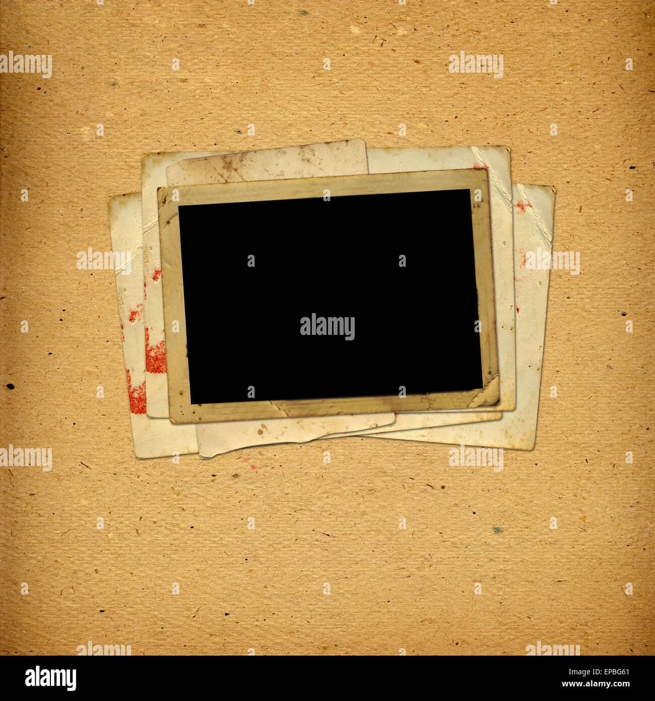 Old vintage album with paper frames for photos Stock Photo - Alamy