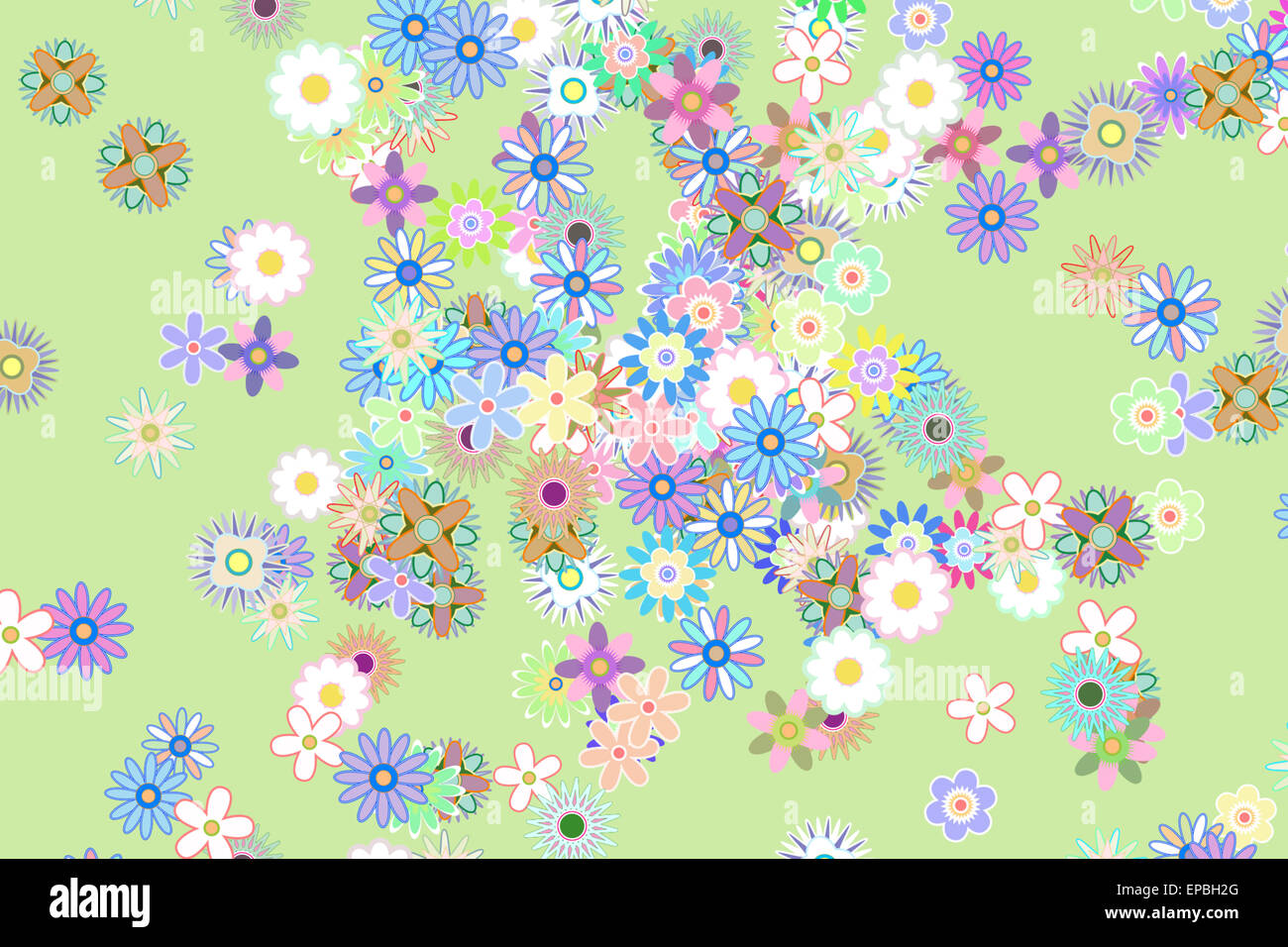 Digitally generated girly floral design on white Stock Photo - Alamy