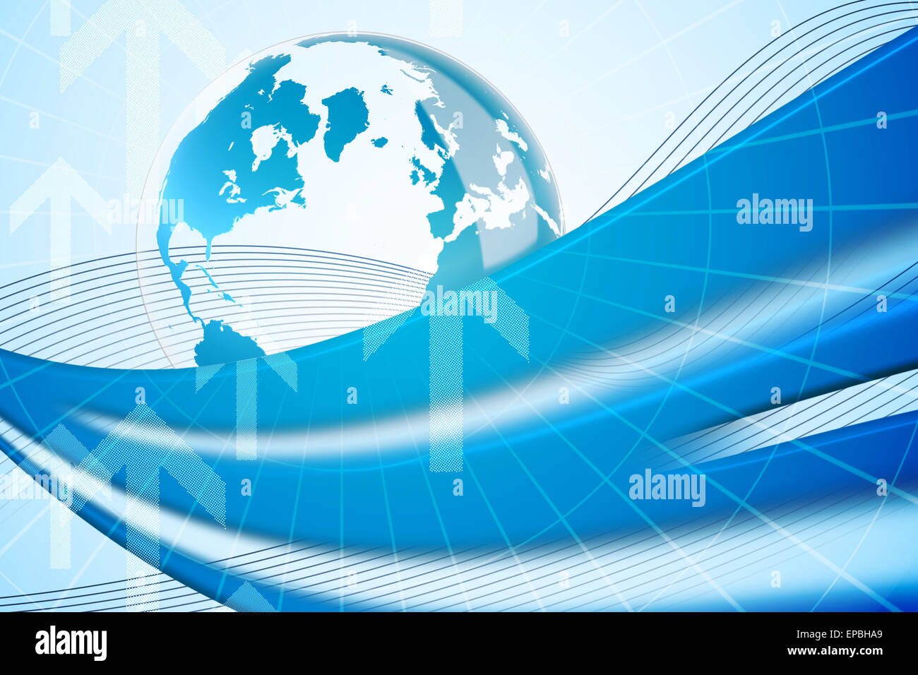 Global business graphic in blue Stock Photo - Alamy