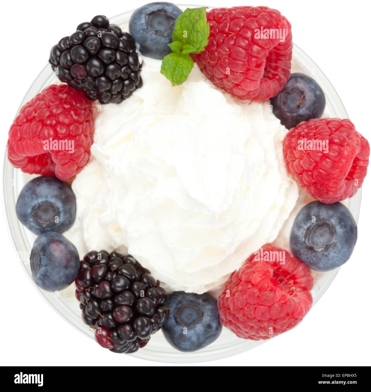 Meringue dessert with fruit and cream Stock Photo - Alamy