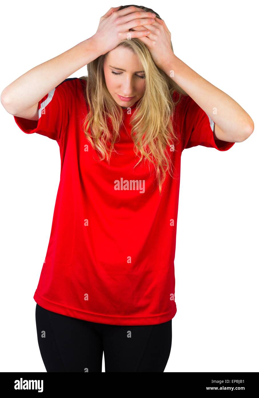 Disappointed football fan in red hi-res stock photography and images ...