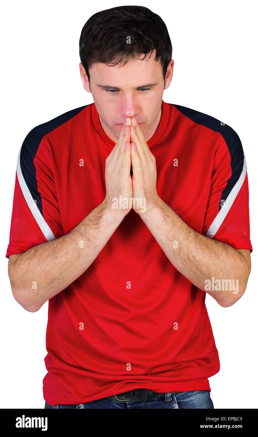 Nervous football fan in red hi-res stock photography and images - Alamy
