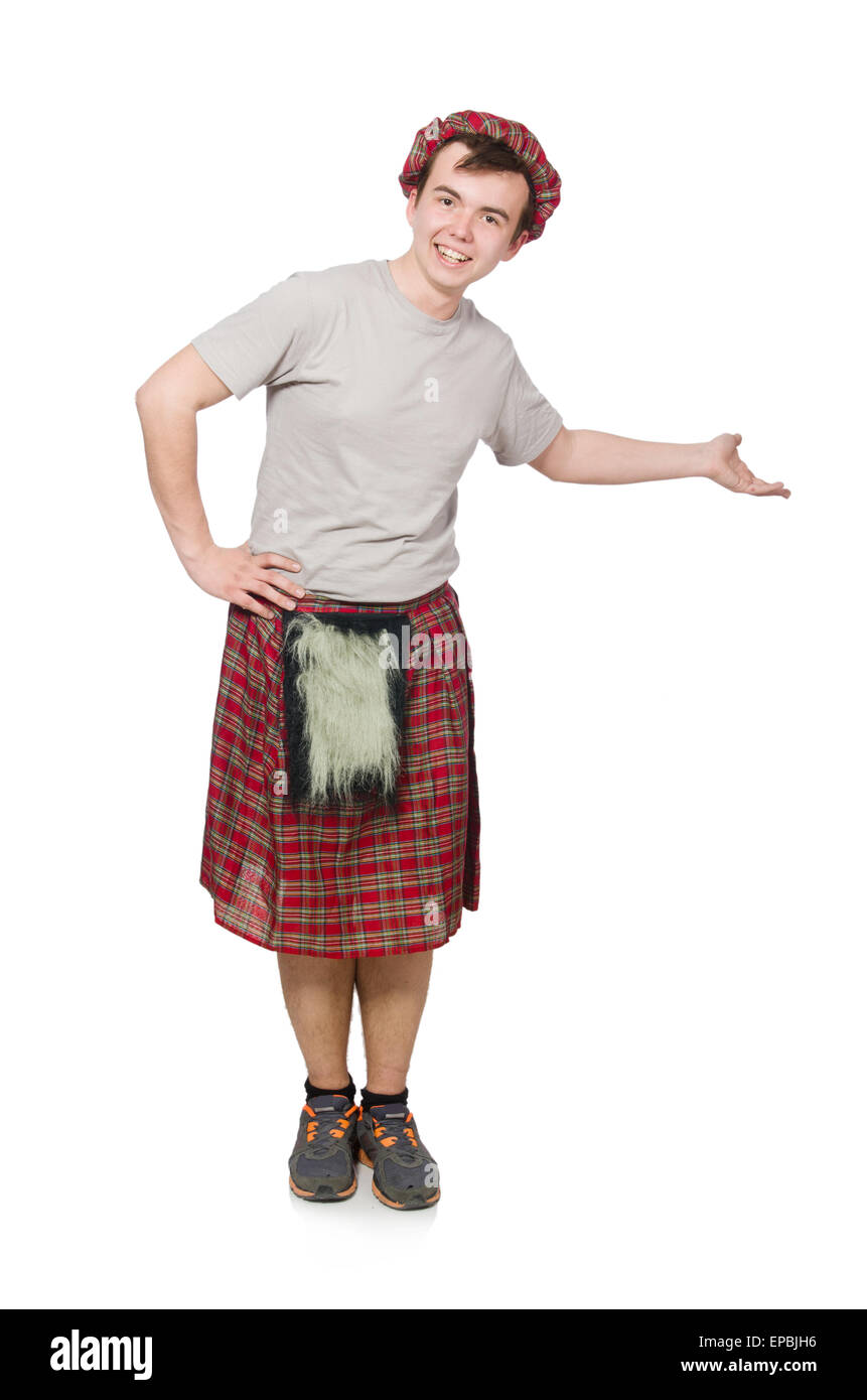 Funny scotsman isolated on white Stock Photo - Alamy