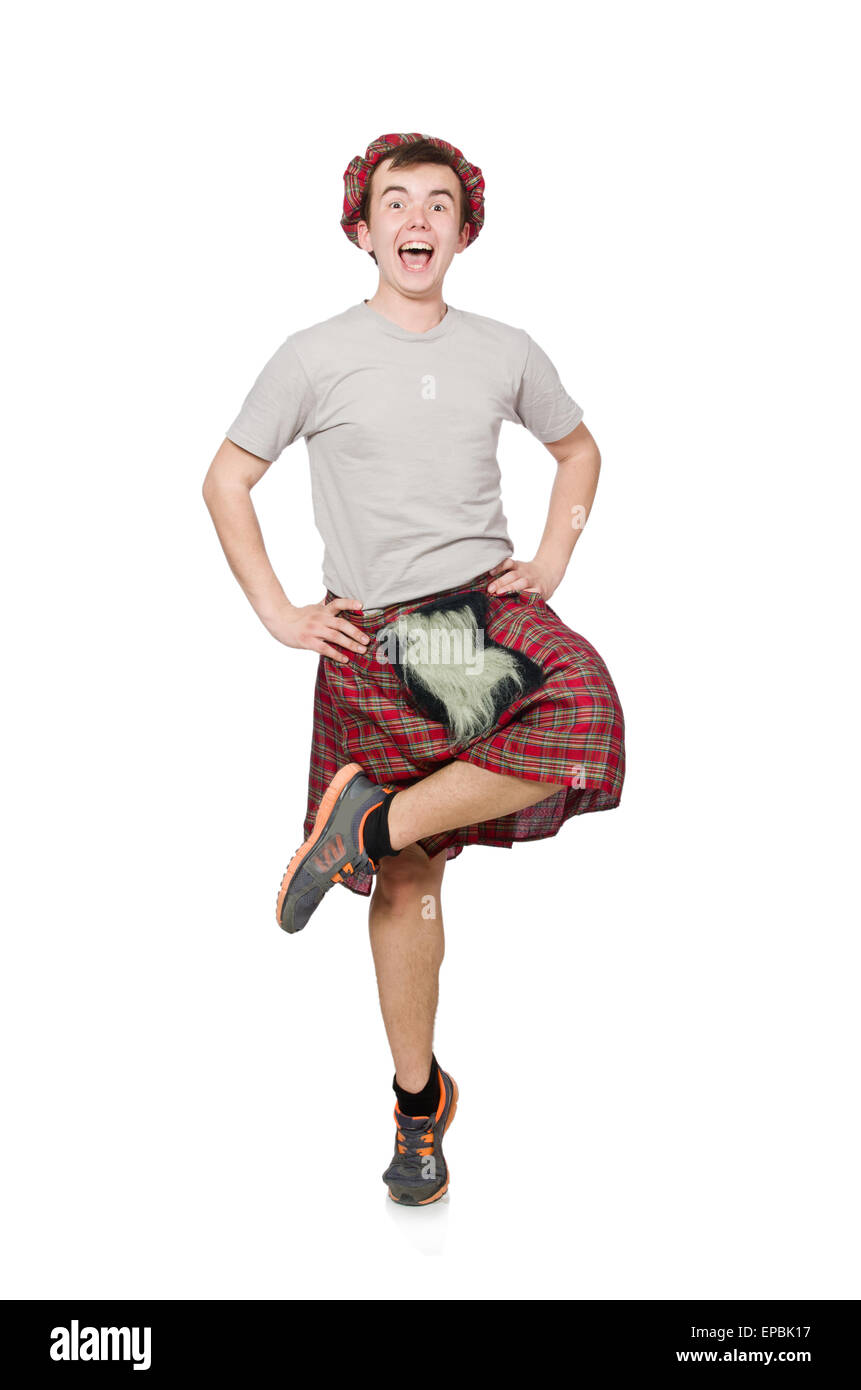 Funny scotsman isolated on white Stock Photo - Alamy