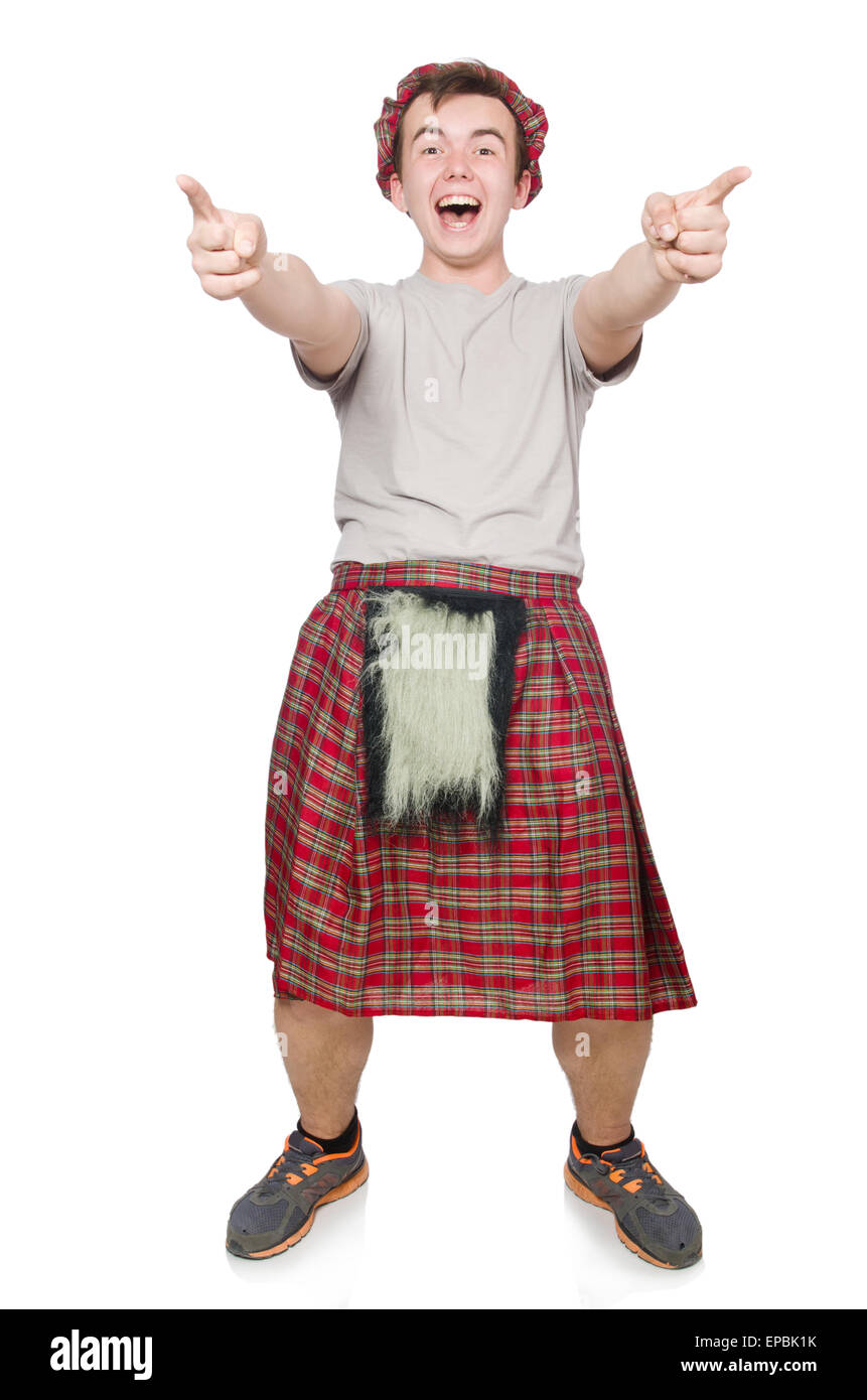 Funny scotsman isolated on white Stock Photo - Alamy