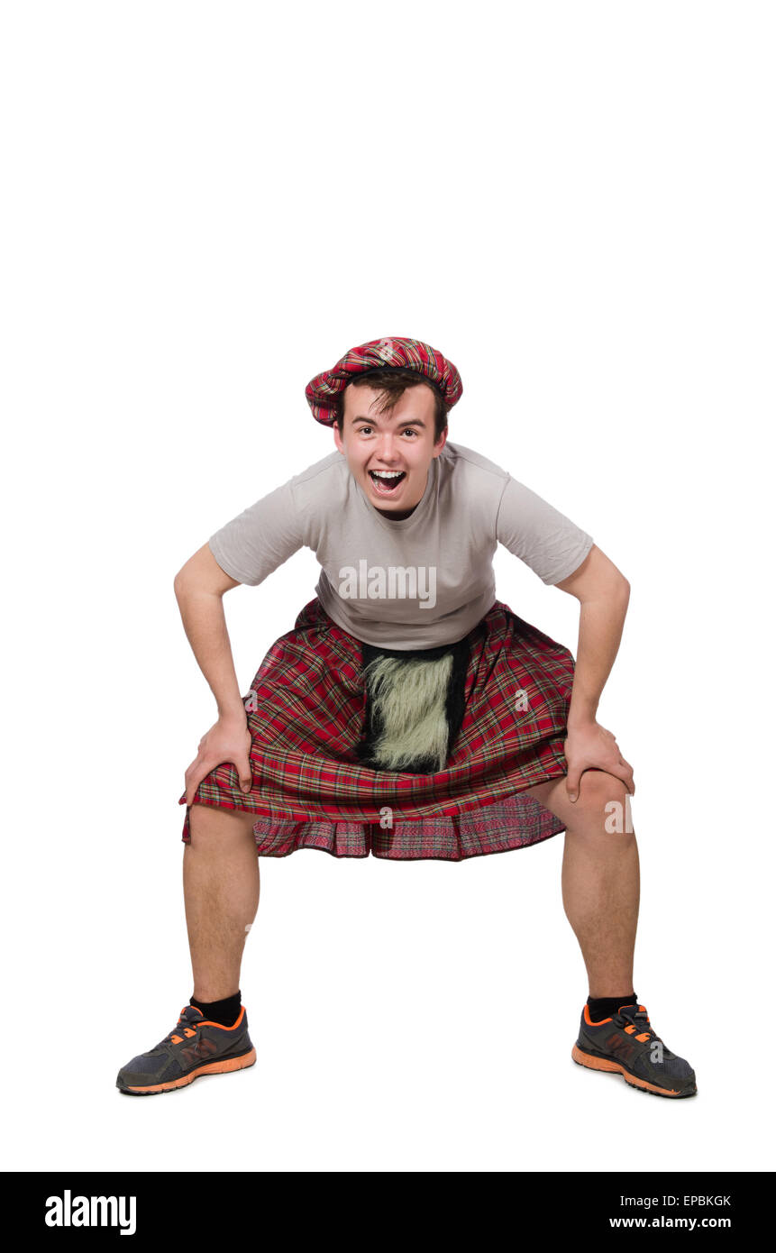 Funny scotsman isolated on white Stock Photo - Alamy