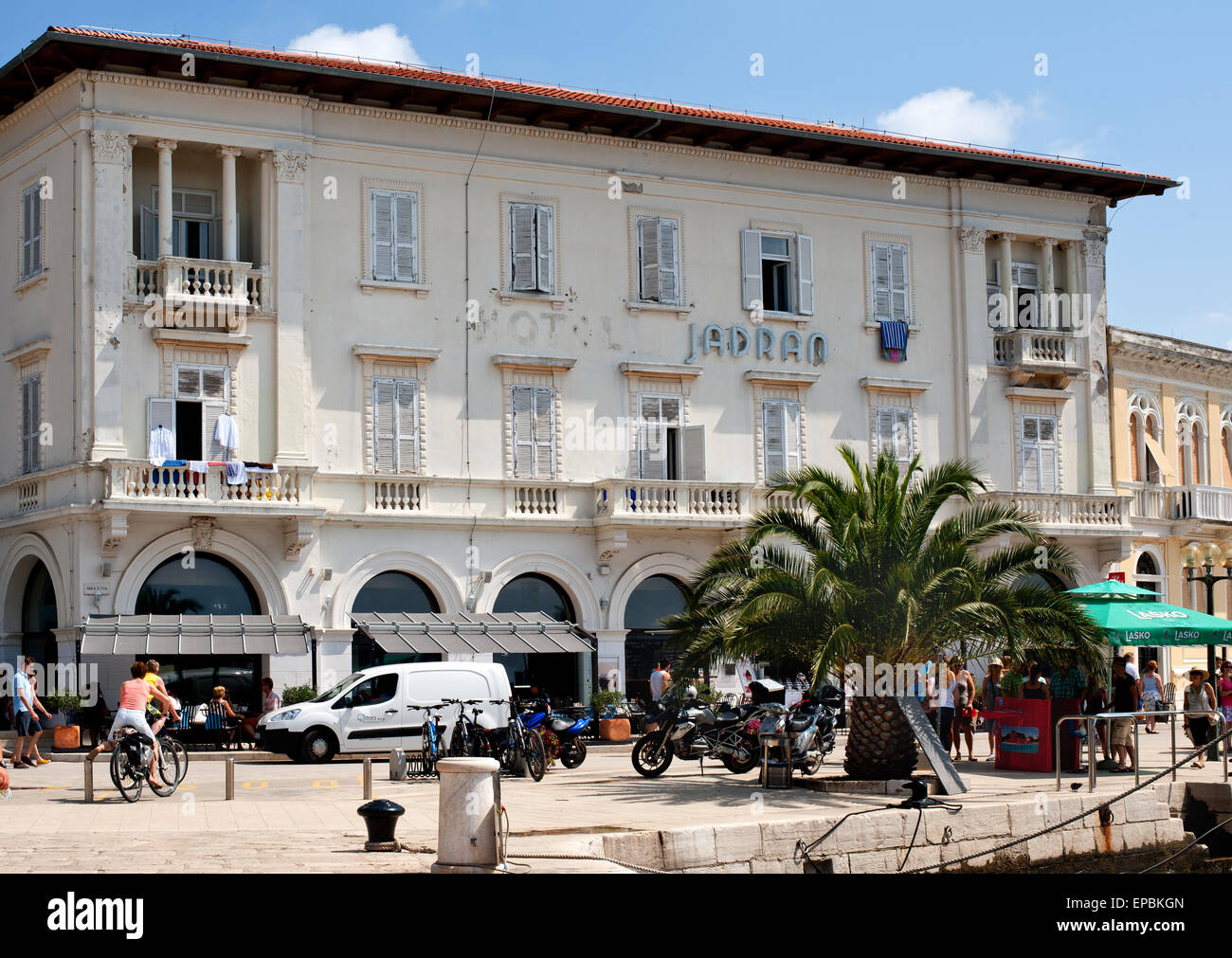 Porec,Croatia - August 04, 2014, Hotel Jadran on street Obala marsala ...