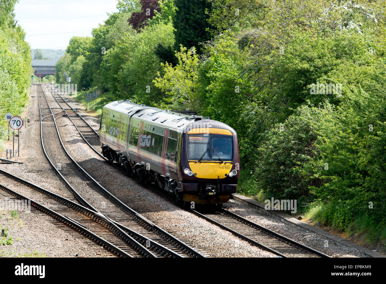 CrossCountry class 170 diesel train at Water Orton, Warwickshire, UK ...