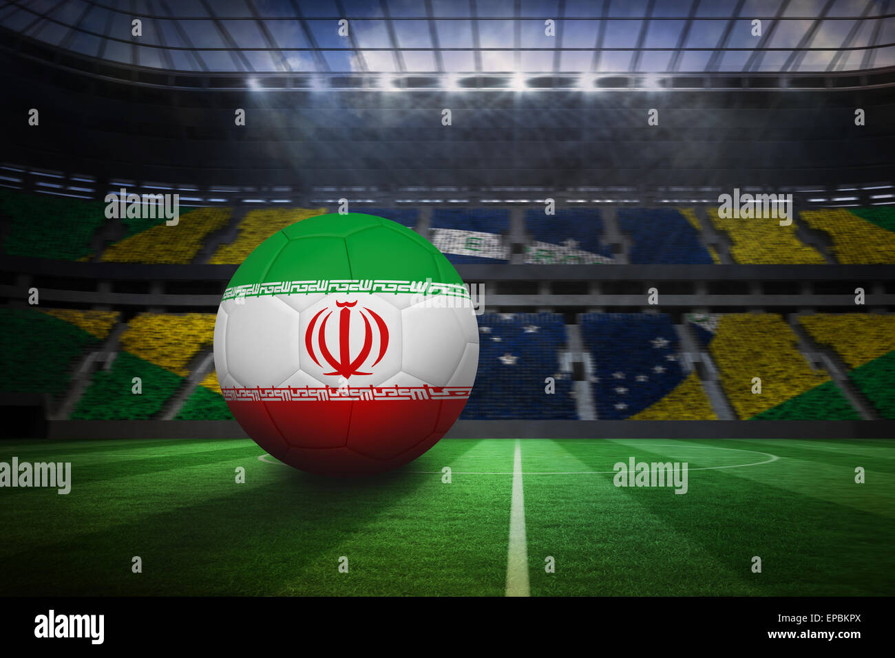 Football in iran colours Stock Photo - Alamy