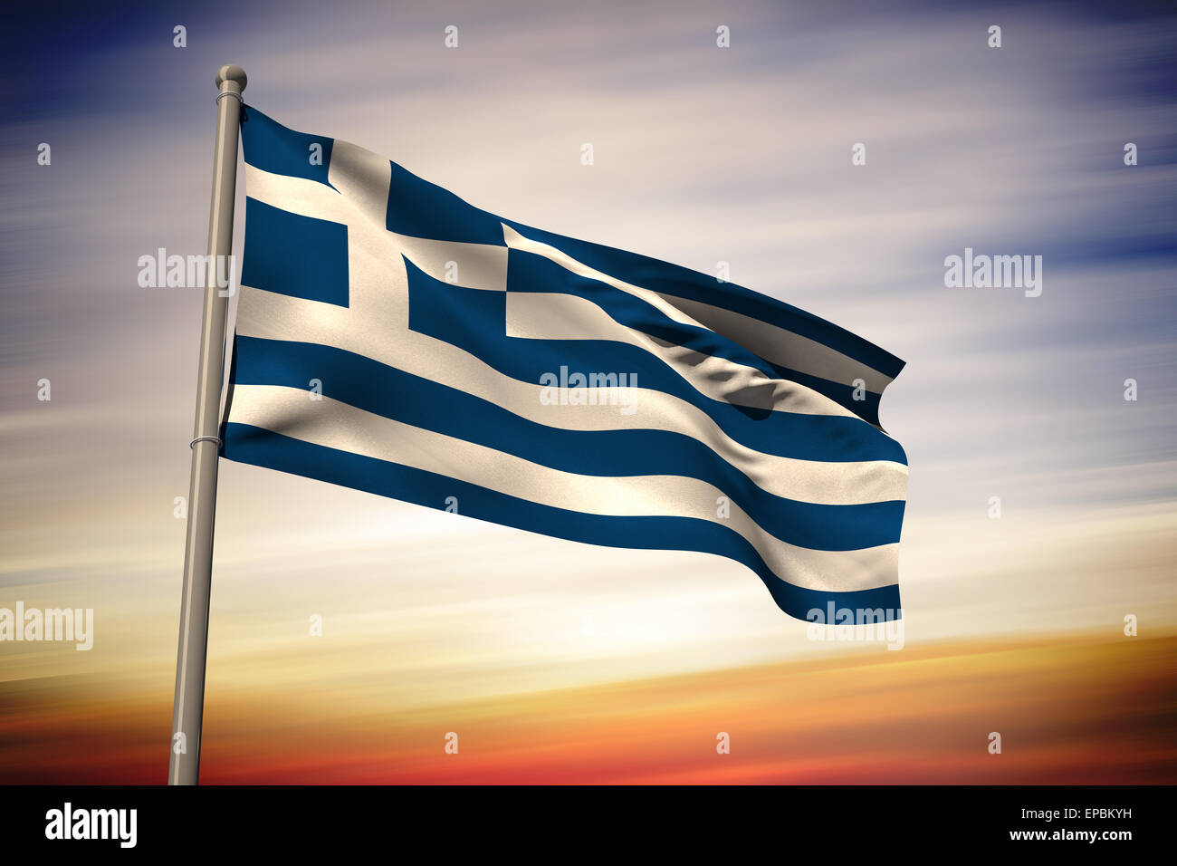 Greece national flag Stock Photo - Alamy
