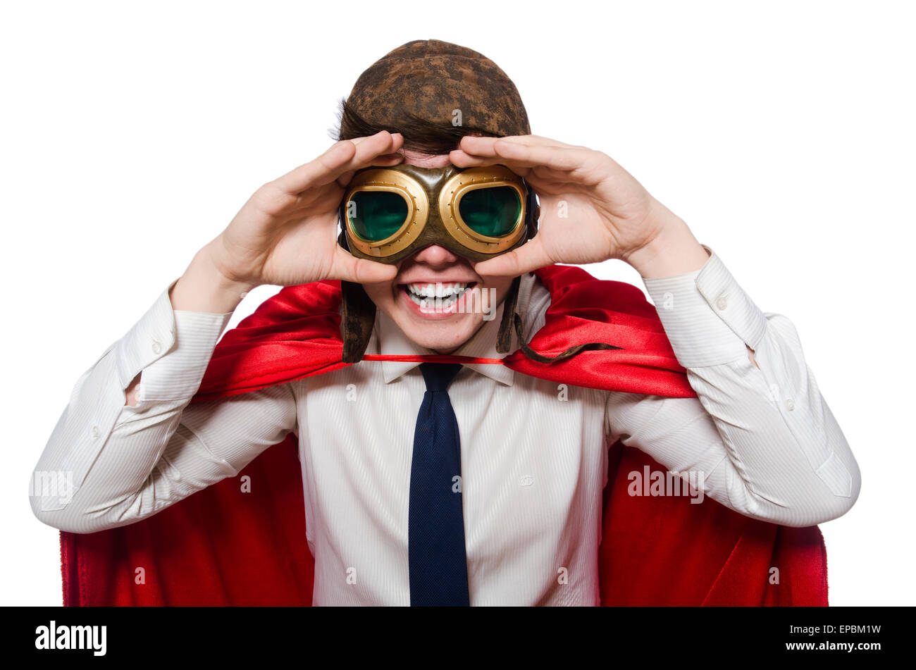 Funny hero isolated on the white Stock Photo - Alamy