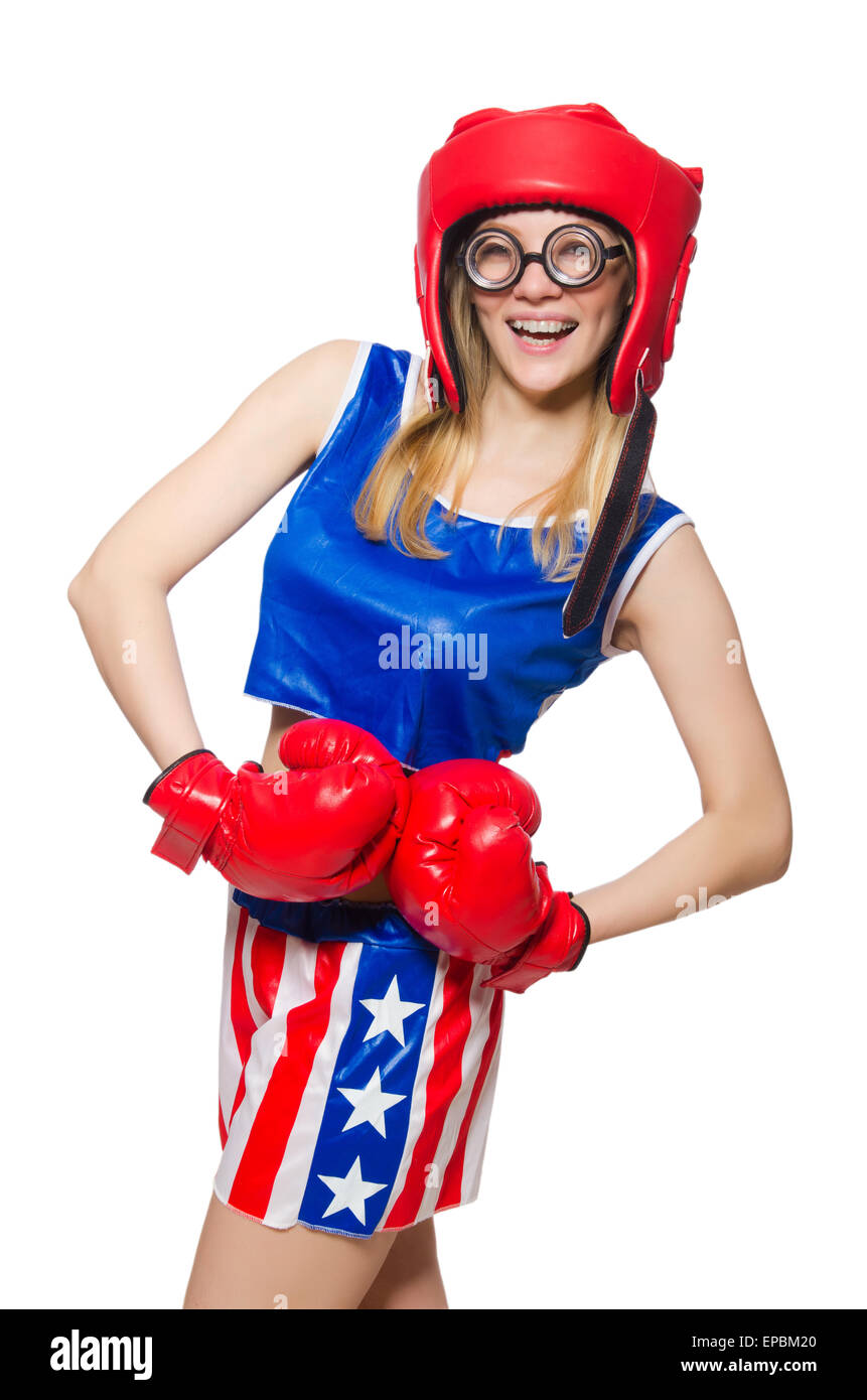 Funny boxer isolated on white Stock Photo - Alamy