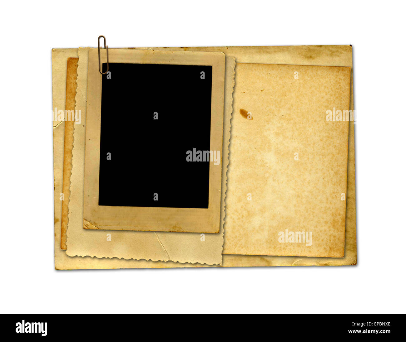Old vintage paper with grunge frames for photos Stock Photo - Alamy