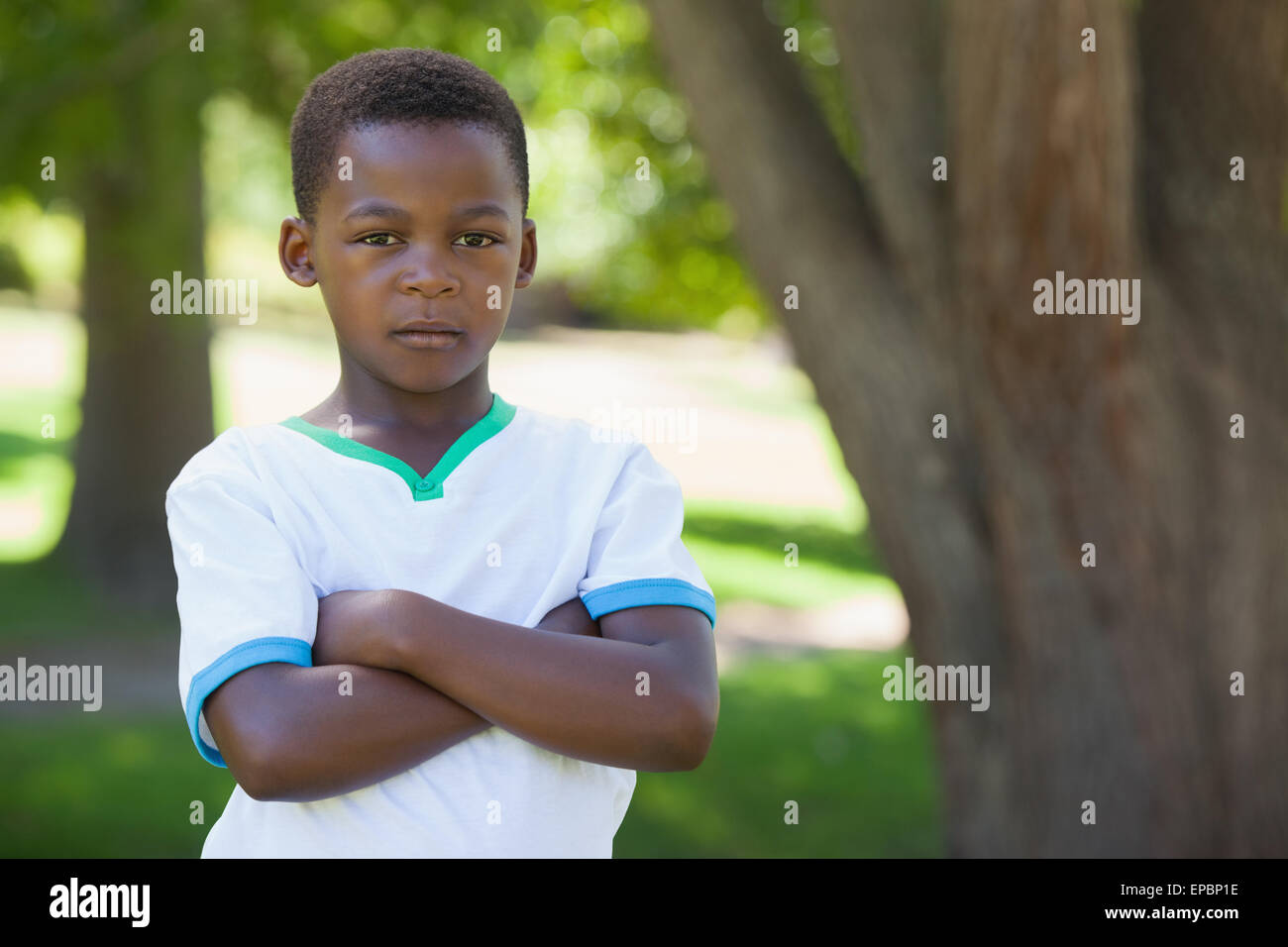 Child with arms folded pouting hi-res stock photography and images - Alamy