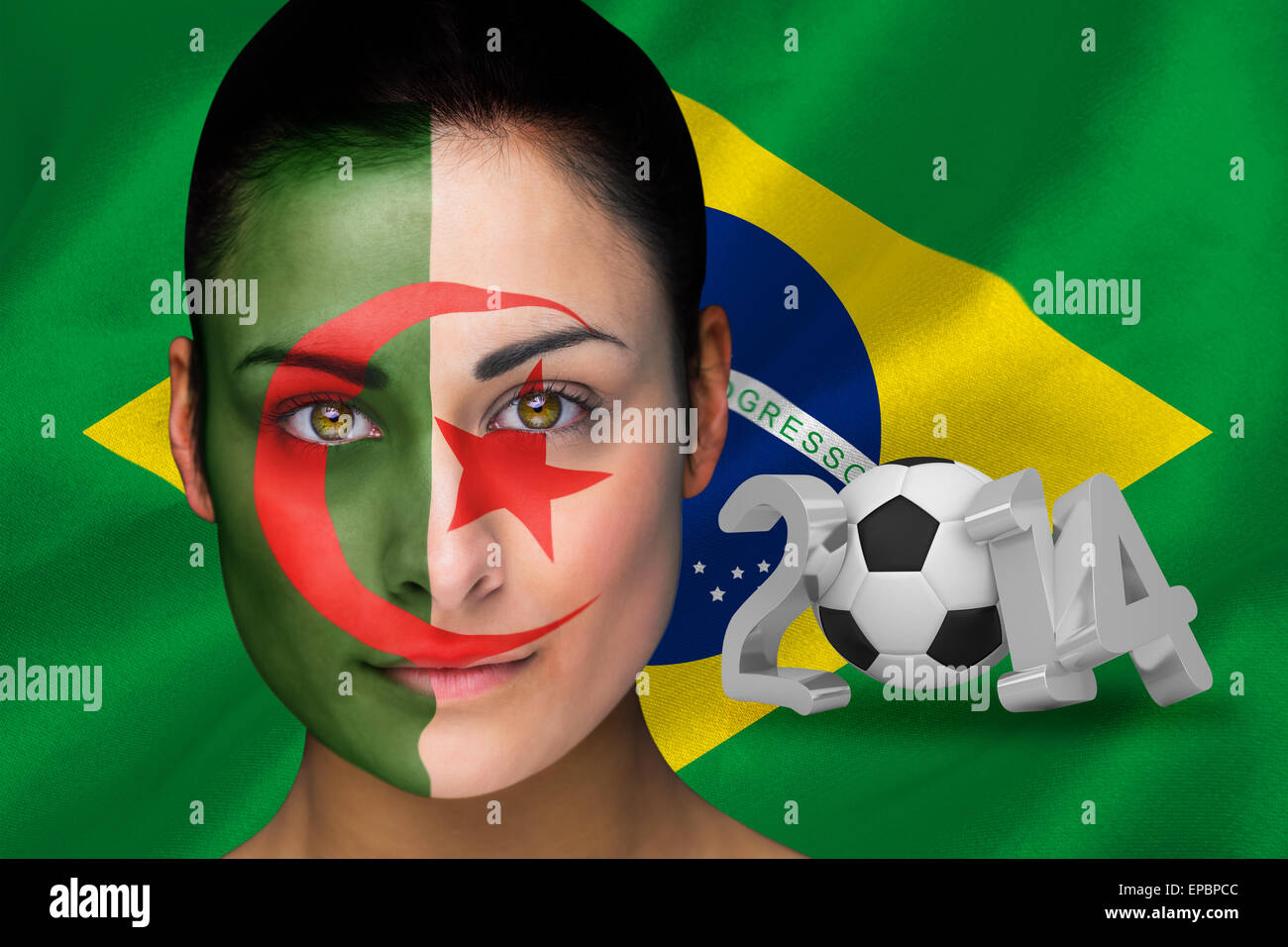 Iran football fan in face paint Stock Photo - Alamy