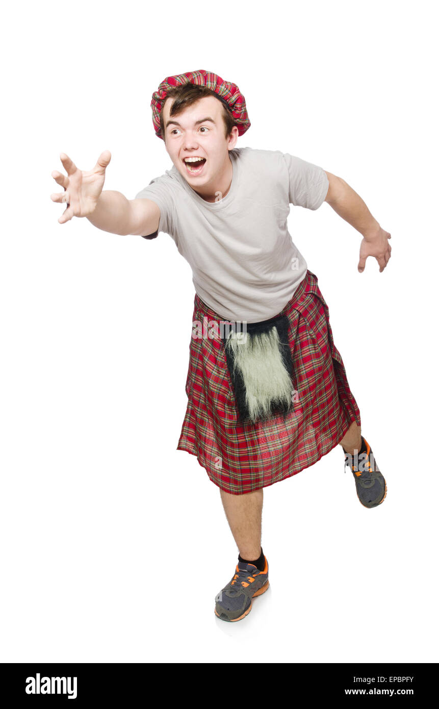 Funny scotsman isolated on white Stock Photo - Alamy