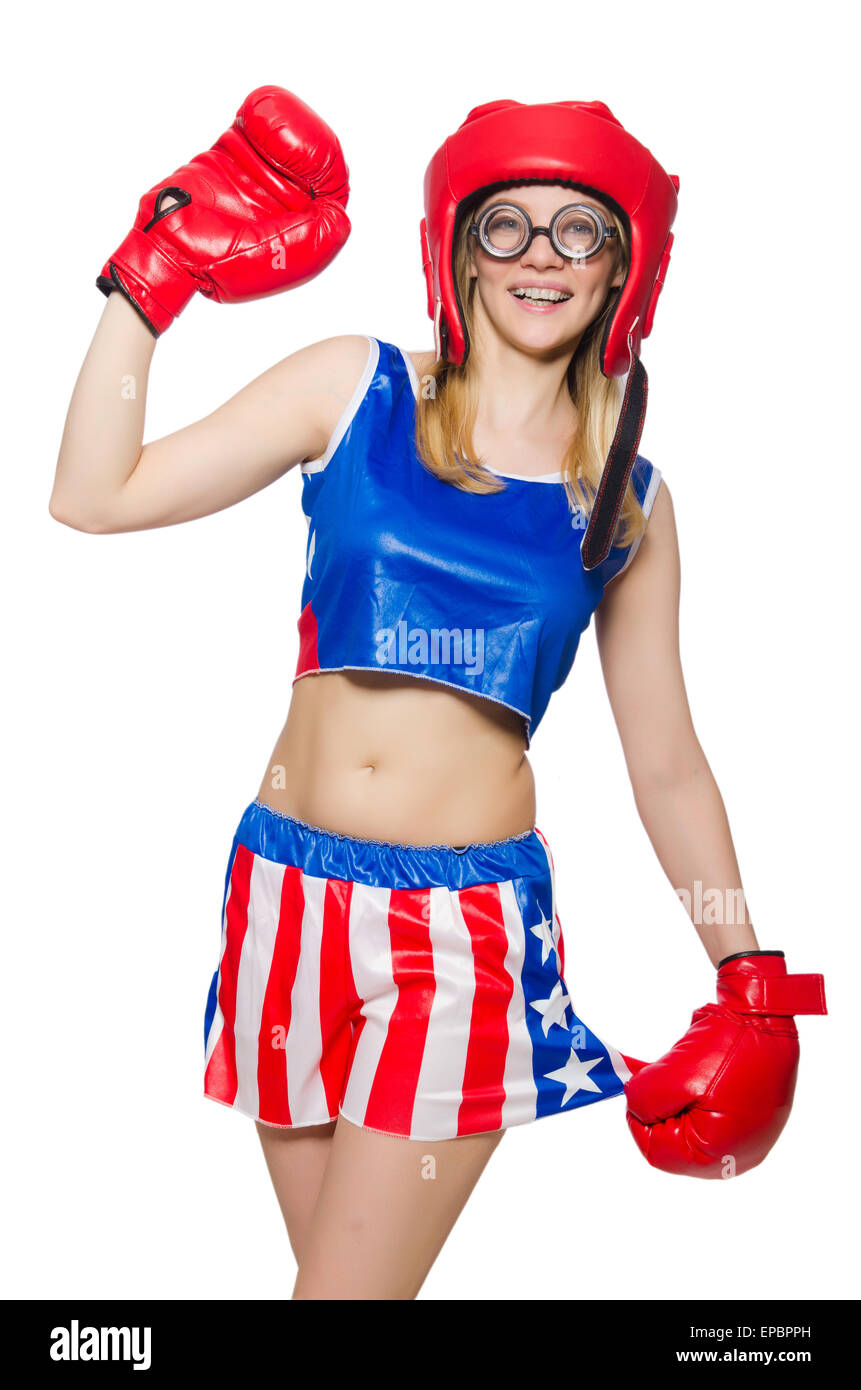 Funny boxer isolated on white Stock Photo - Alamy