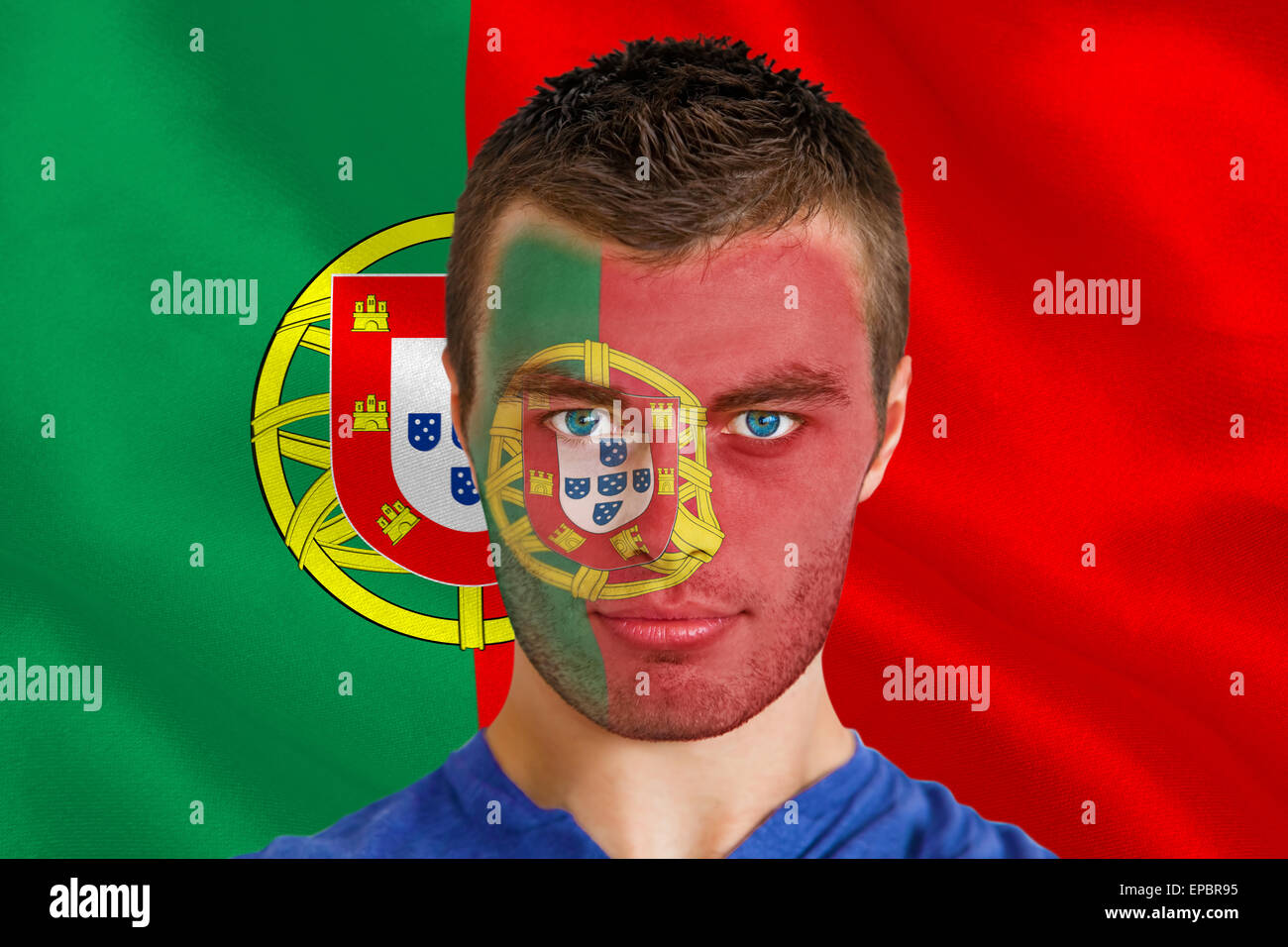 Portugal flag facepaint hi-res stock photography and images - Alamy