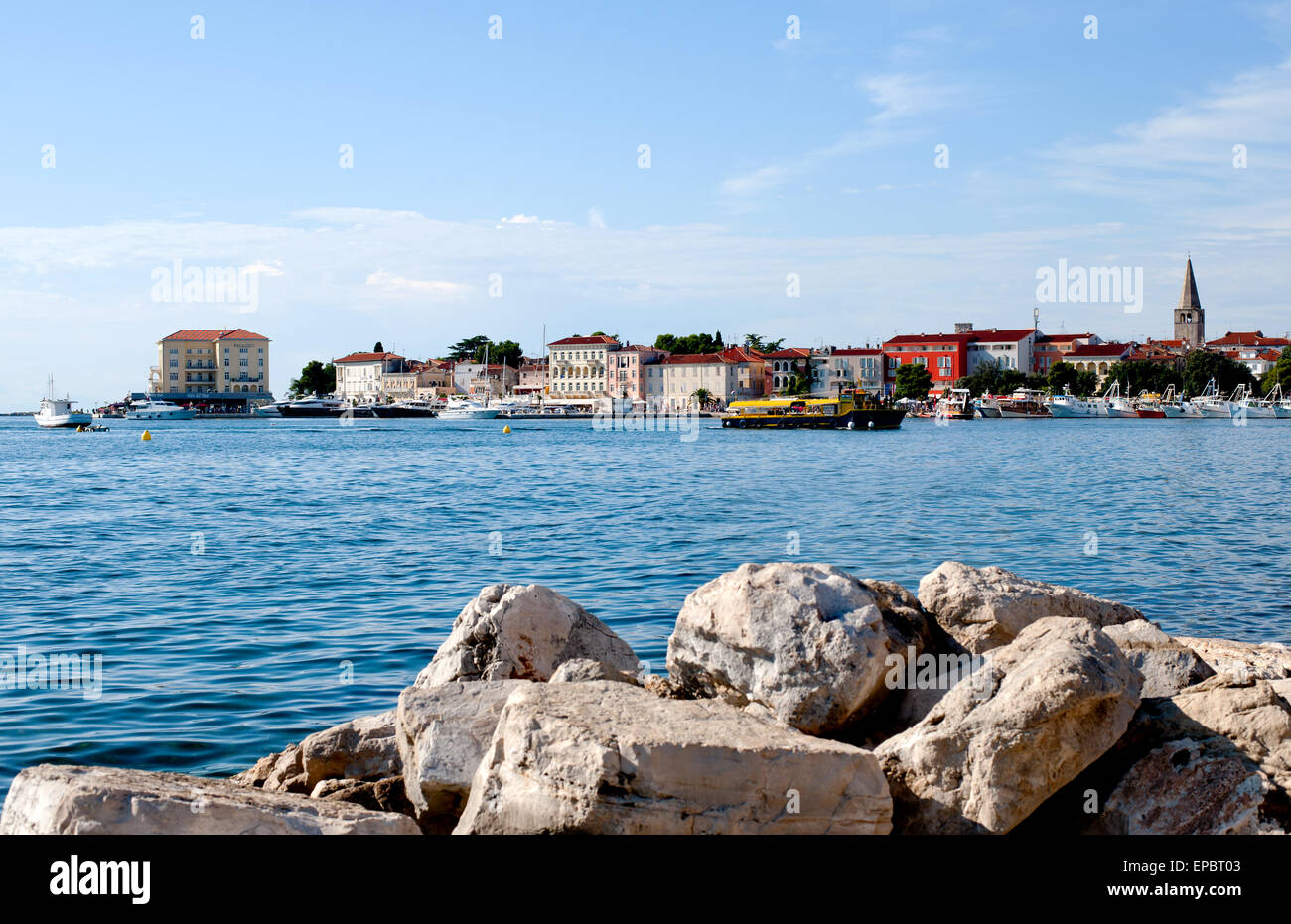 Porec, Croatia - August 04,2014, Embankment and port in old part of ...