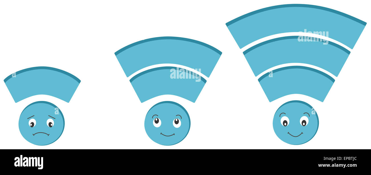 Wireless signal funny and cute cartoon illustration Stock Photo - Alamy