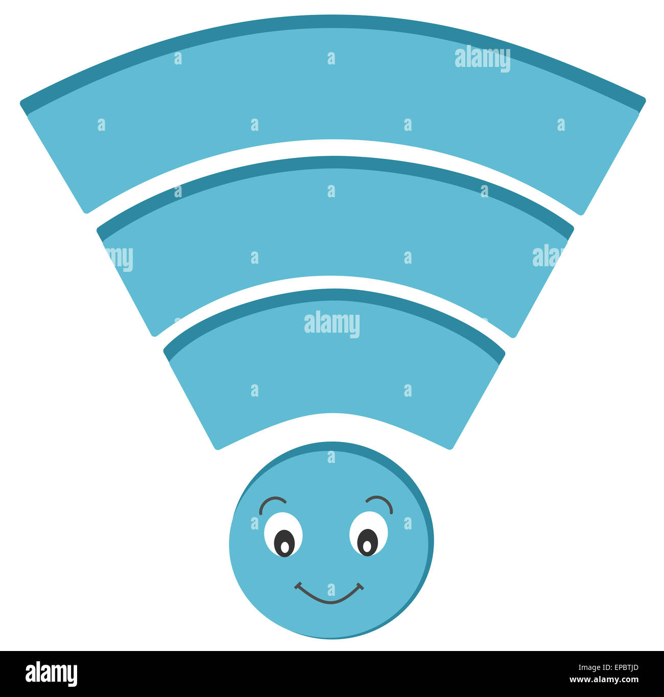 Funny and cute wireless signal icon cartoon illustration Stock Photo ...