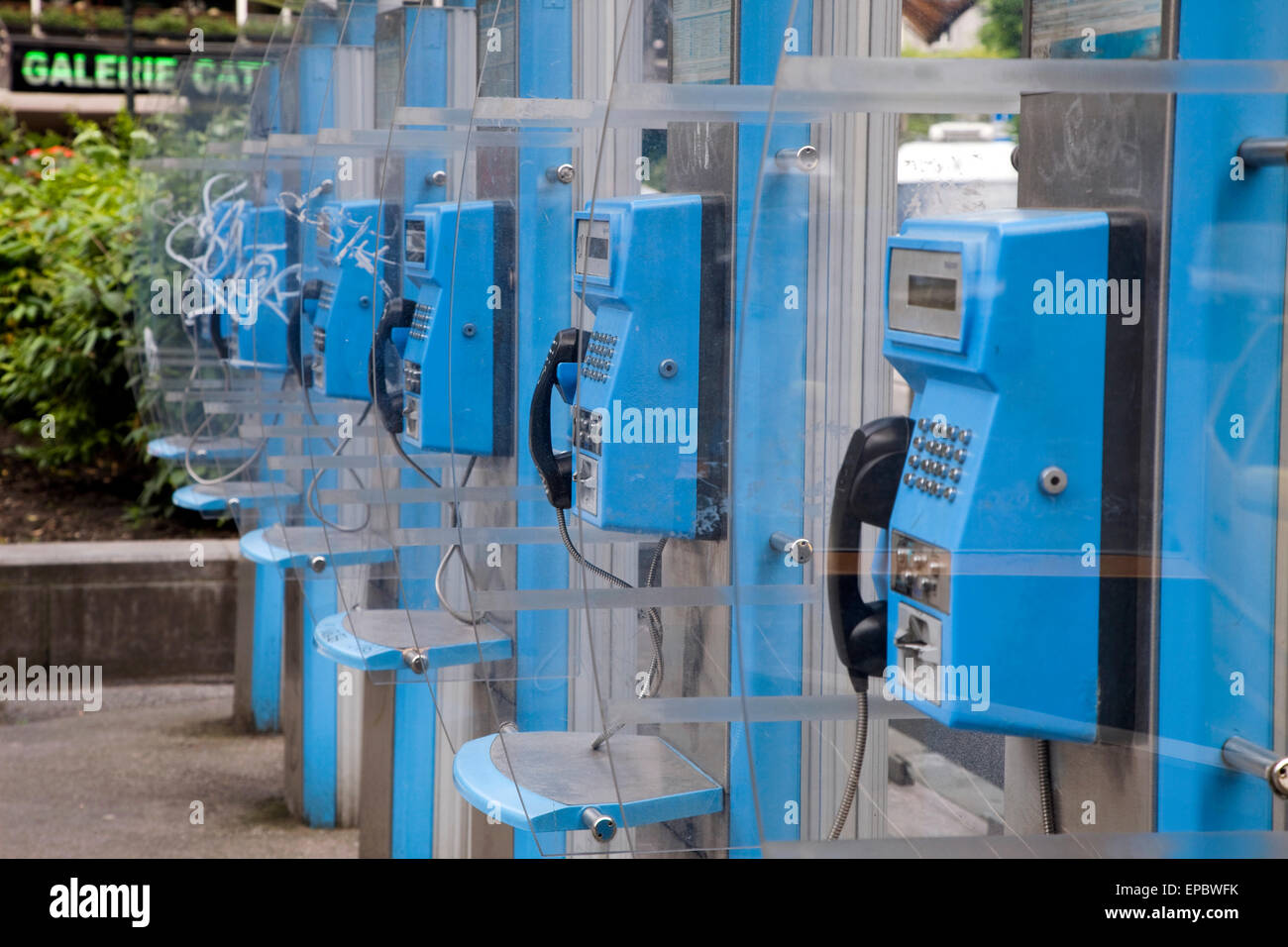 Row Of Public Pay Phones Stock Photo - Alamy