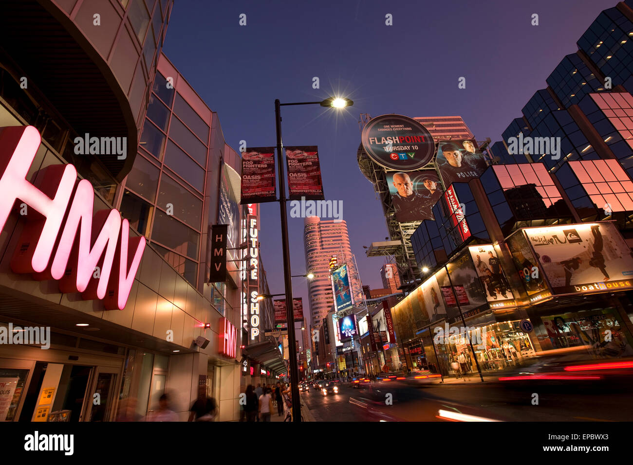 Yonge Street At Night Looking Towards Dundas Square, Toronto, Ontario ...