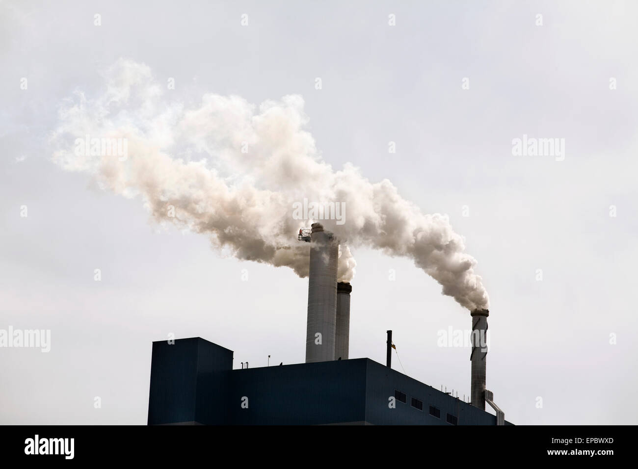 Smokestacks Of A Paper Mill Stock Photo - Alamy