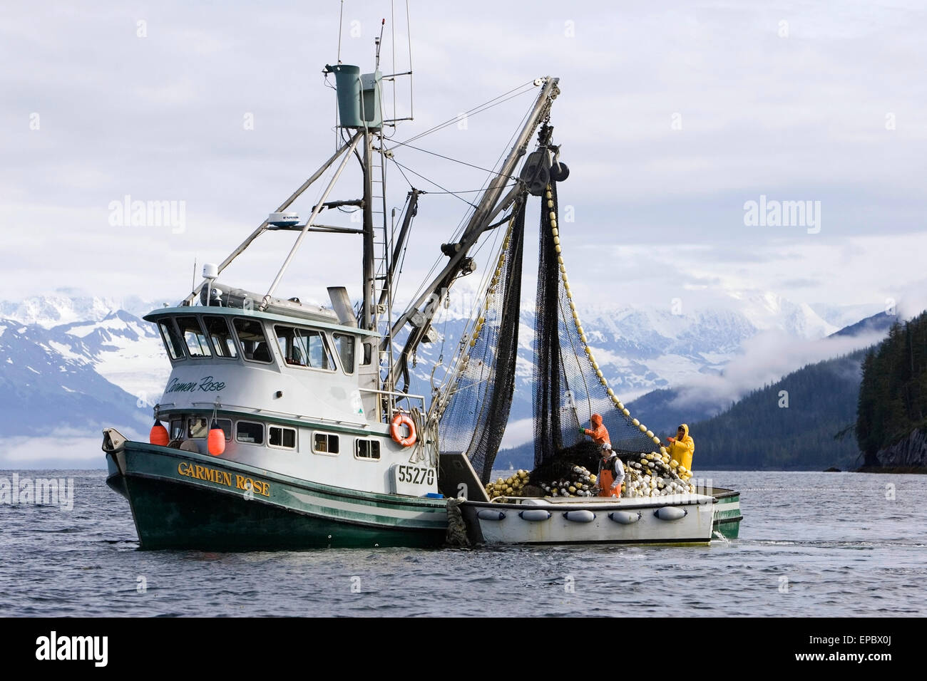 Commercial Fishing Seiner Reeling In Net Summer Prince William Sound ...