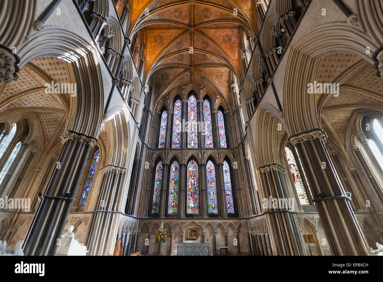 Interior of Worcester Cathedral; Worcester, Worcestershire, England ...