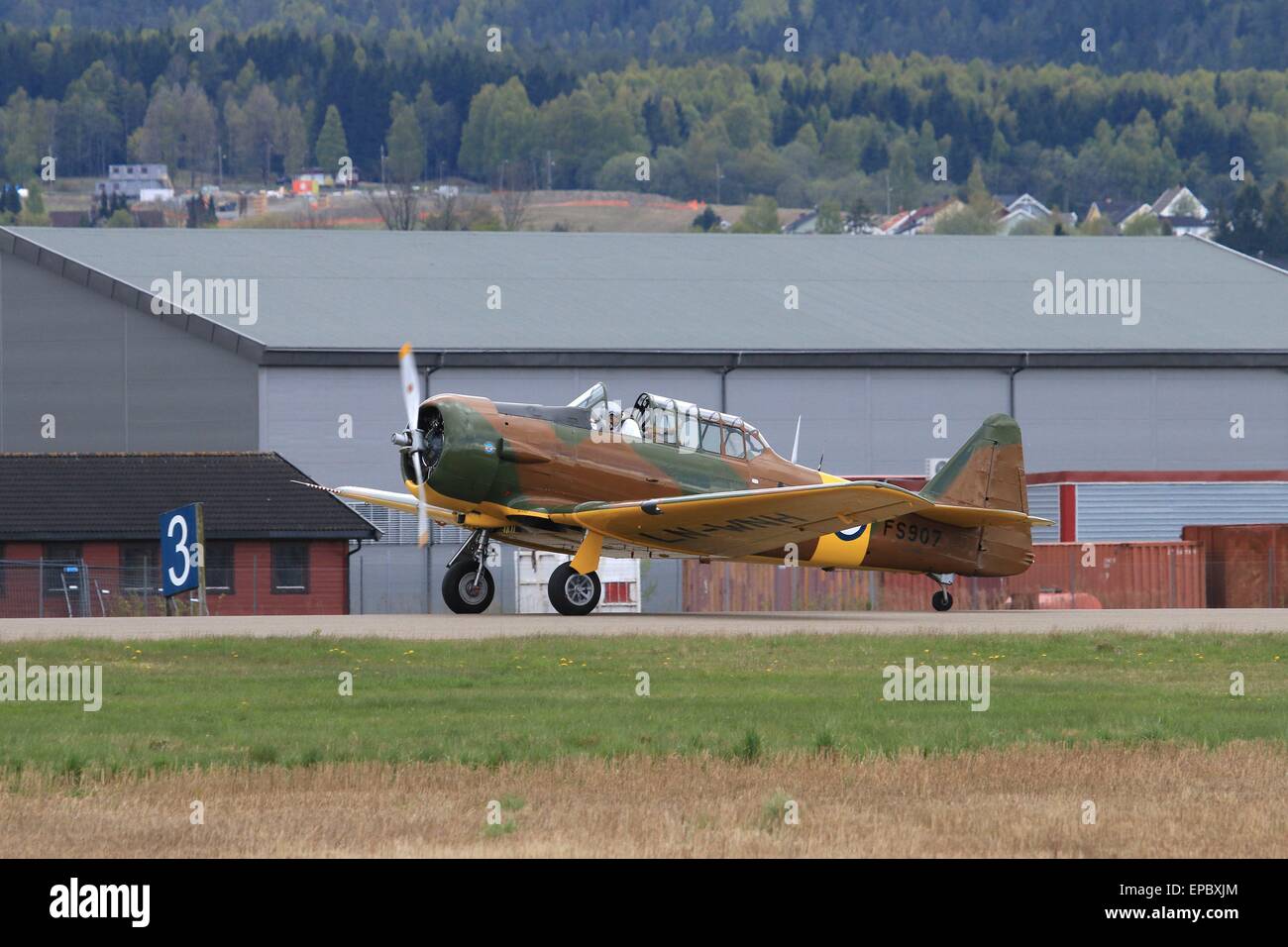 T-6 Harvard at Kjeller airfield Stock Photo - Alamy