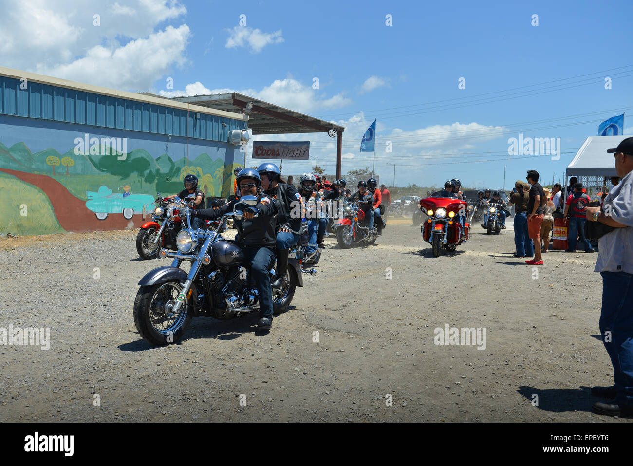 Bikes arriving at a motorcycle event in Ponce, Puerto Rico. Caribbean ...