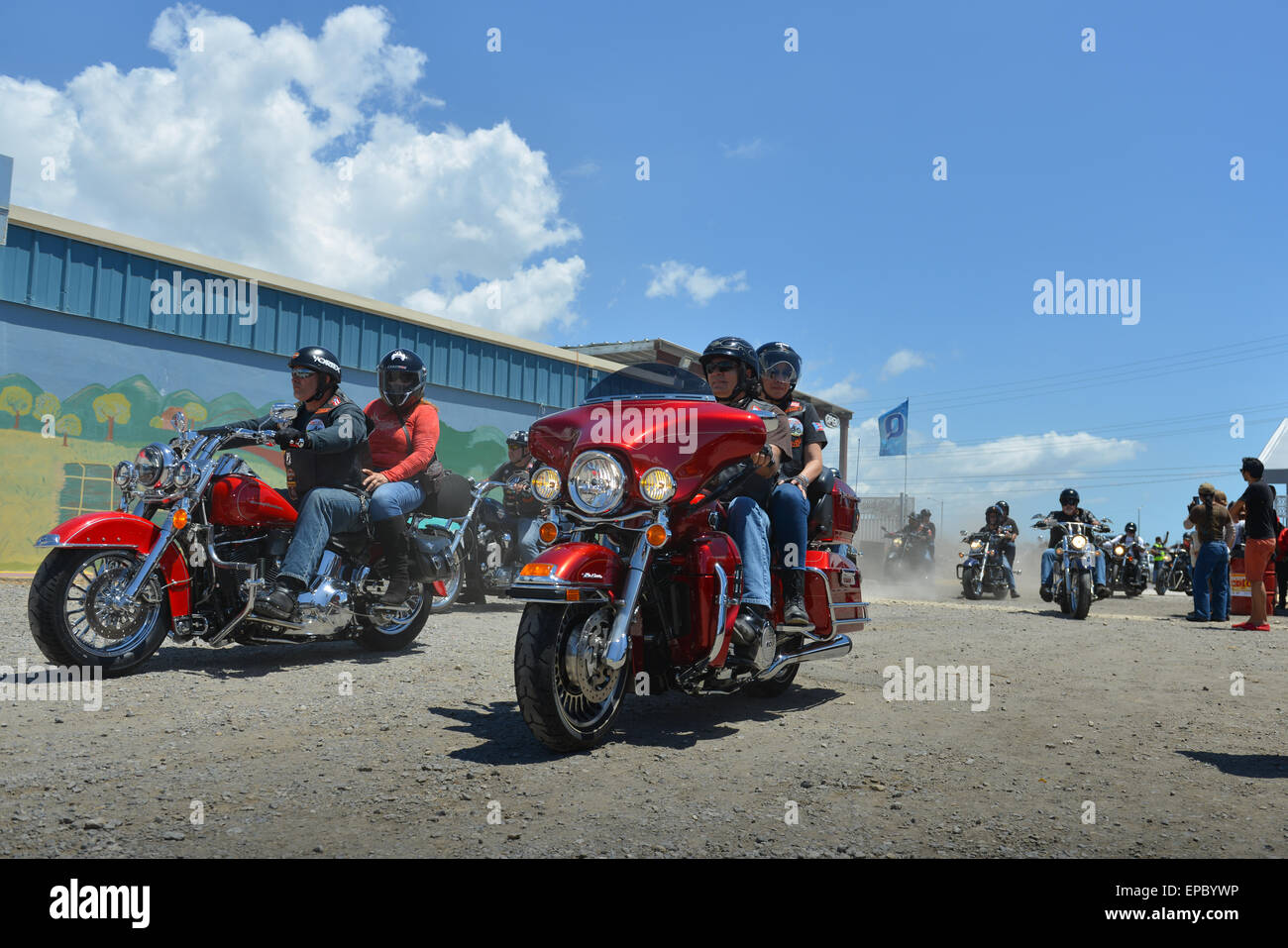 Bikes arriving at a motorcycle event in Ponce, Puerto Rico. Caribbean ...