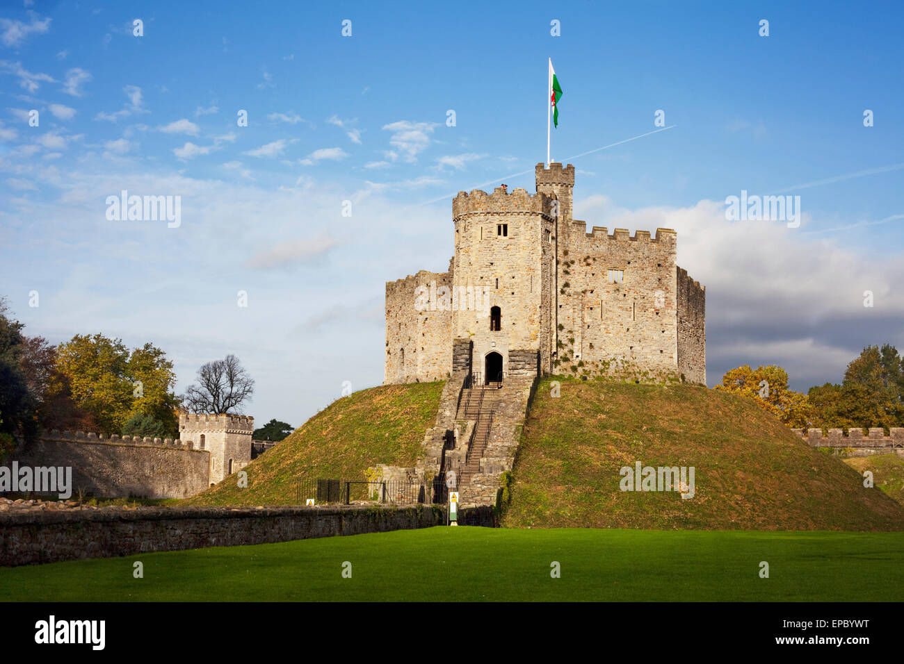 The Norman Shell Keep of Cardiff Castle; Cardiff, Wales Stock Photo - Alamy