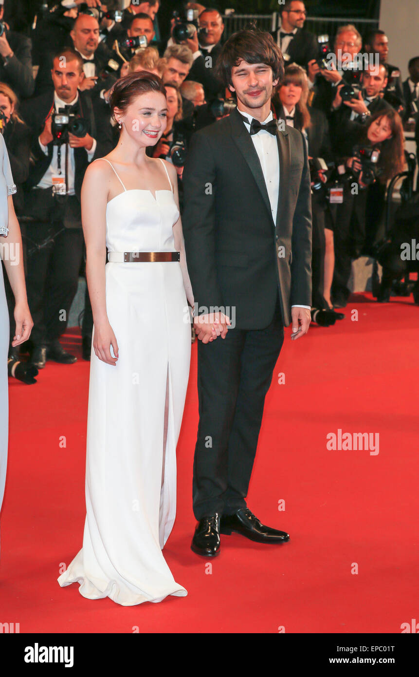 Cannes, France. 16th May, 2015. Jessica Barden, Ben Whishaw Actors The ...