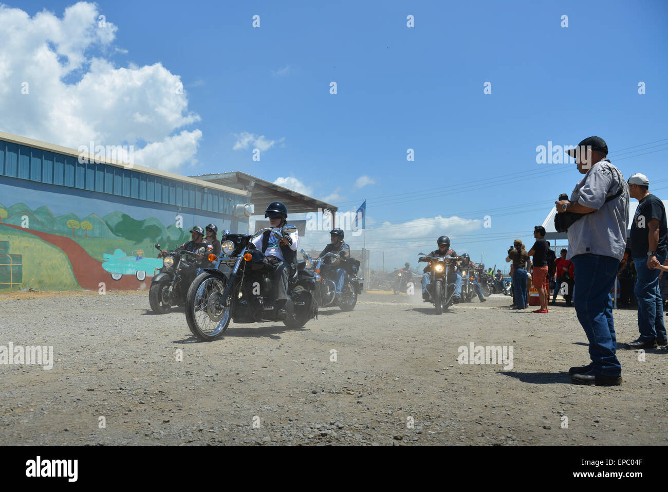 Bikes arriving at a motorcycle event in Ponce, Puerto Rico. Caribbean ...
