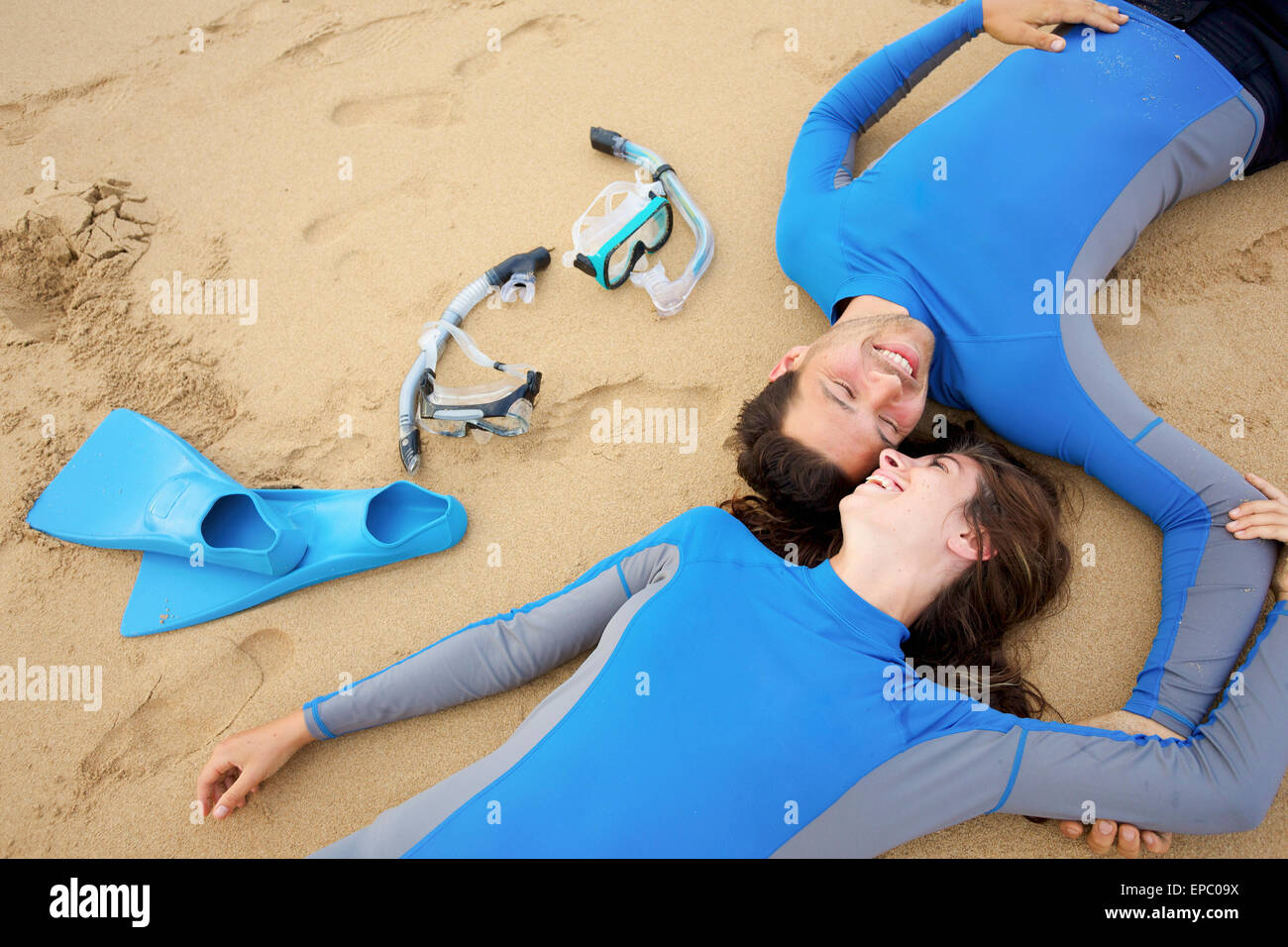 Woman beach lying face down hi-res stock photography and images - Alamy