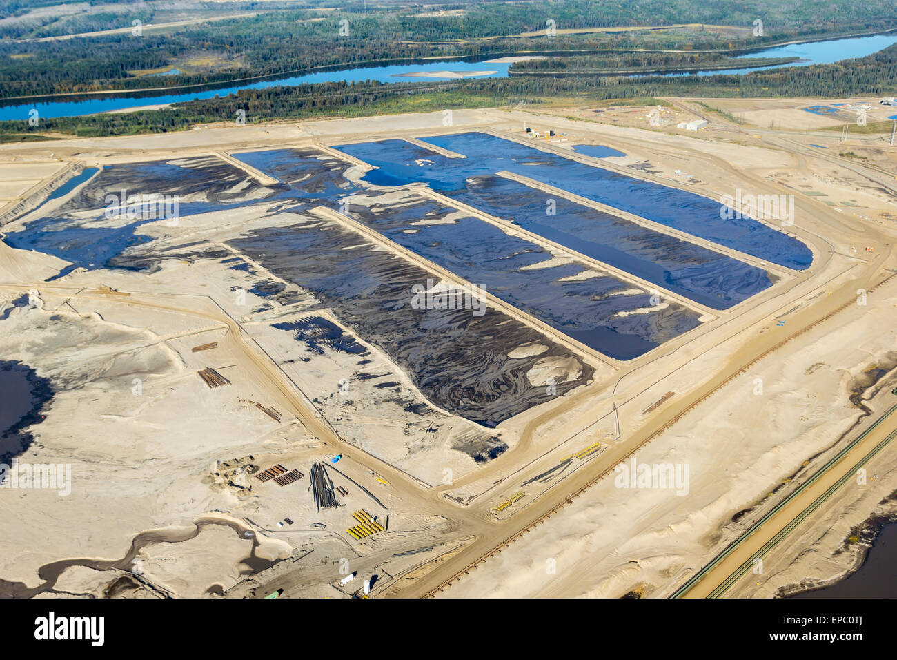 River,Athabasca River,oil sands refinery Stock Photo - Alamy