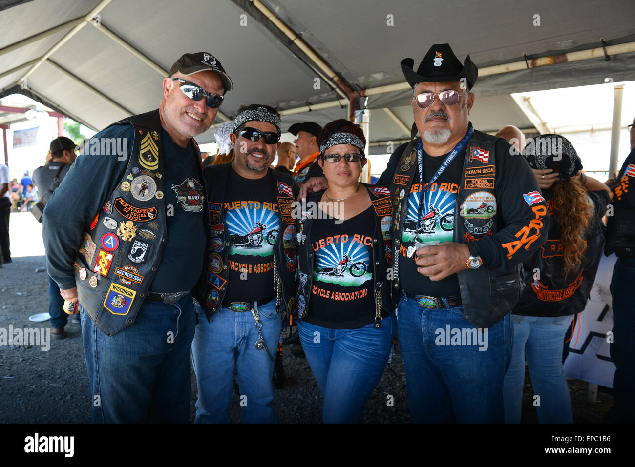 Friends at a motorcycle event in Ponce, Puerto Rico. Caribbean Island ...