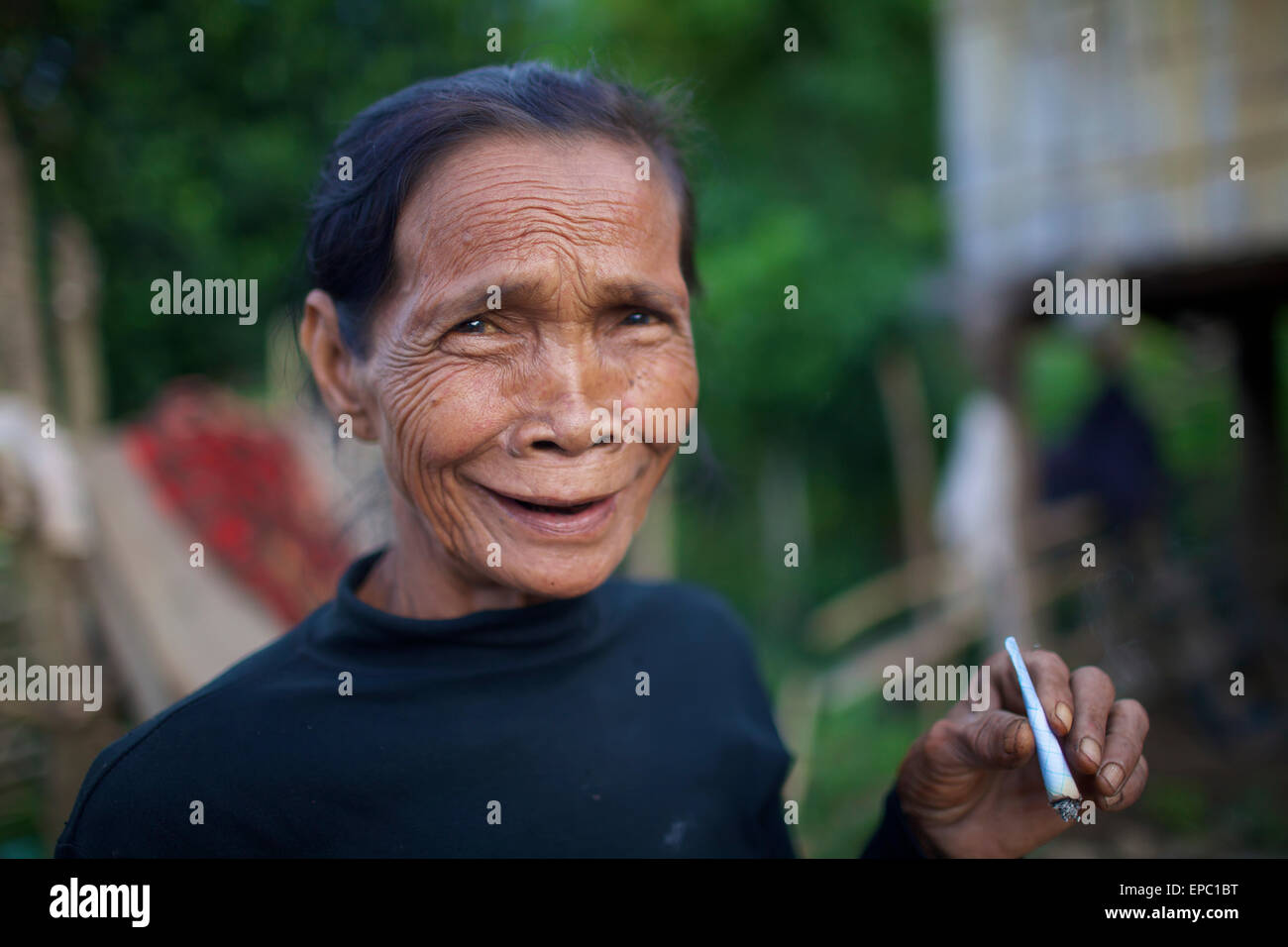 Portrait of Bunong woman; Mondulkiri, Cambodia Stock Photo - Alamy