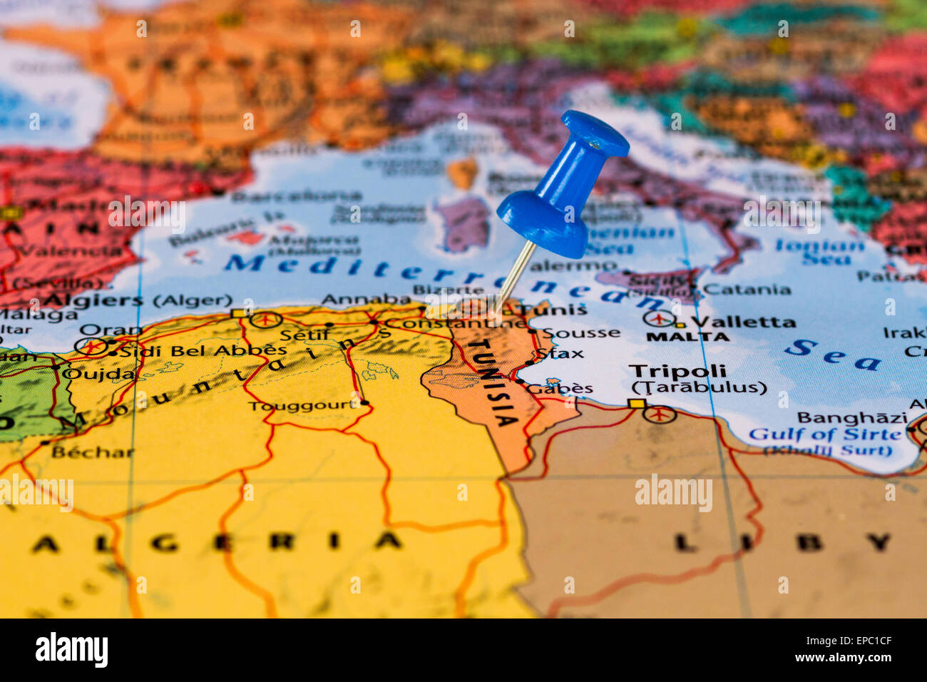 Algiers World Map Tunis