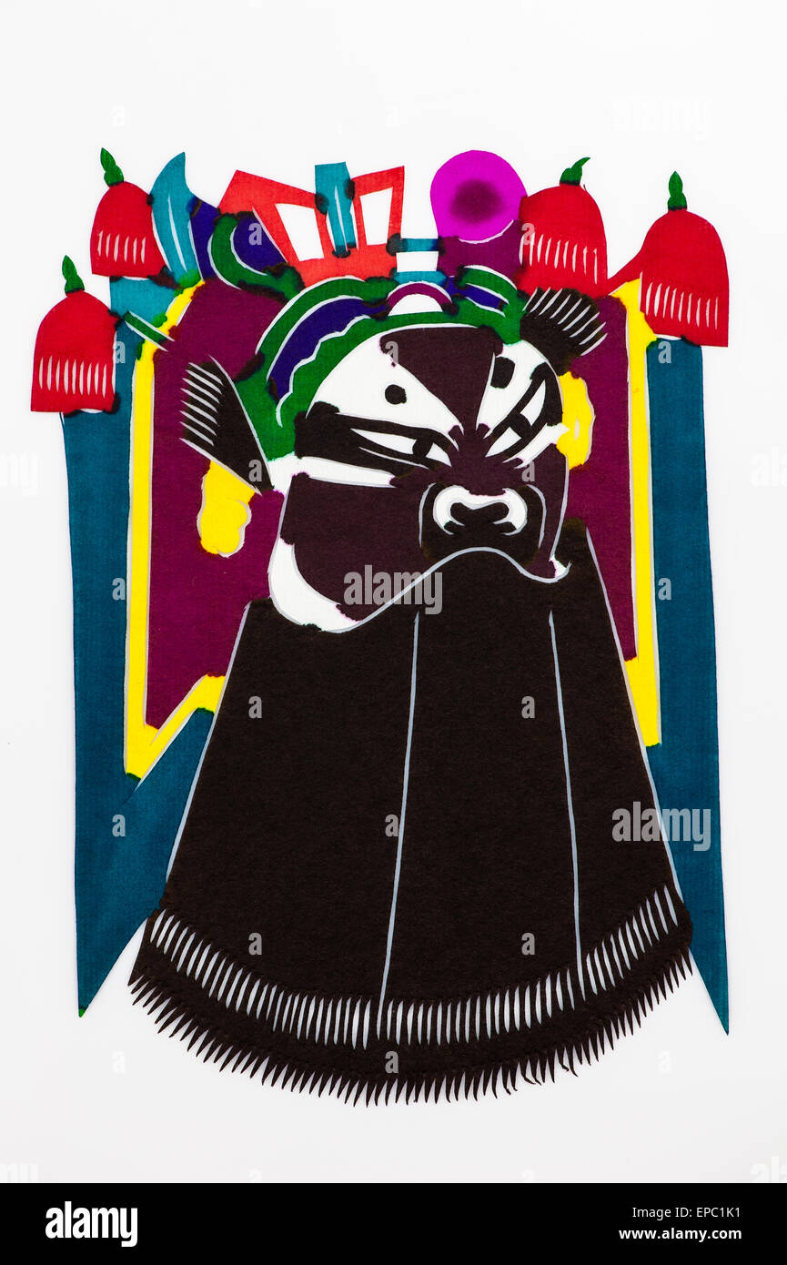 Chinese paper-cut: series of facial makeup in Peking Opera Stock Photo ...
