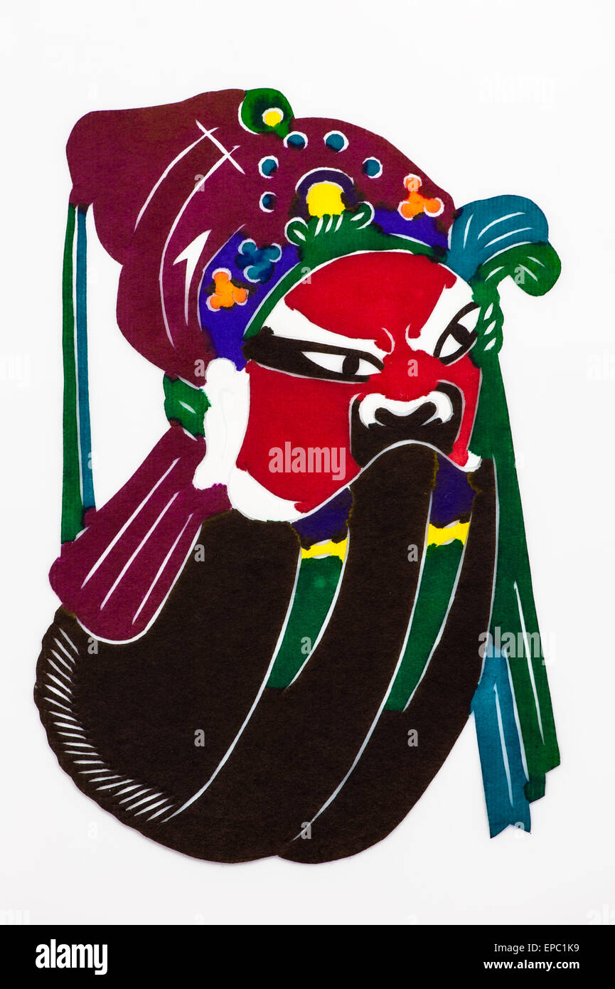 Chinese paper-cut: series of facial makeup in Peking Opera Stock Photo ...