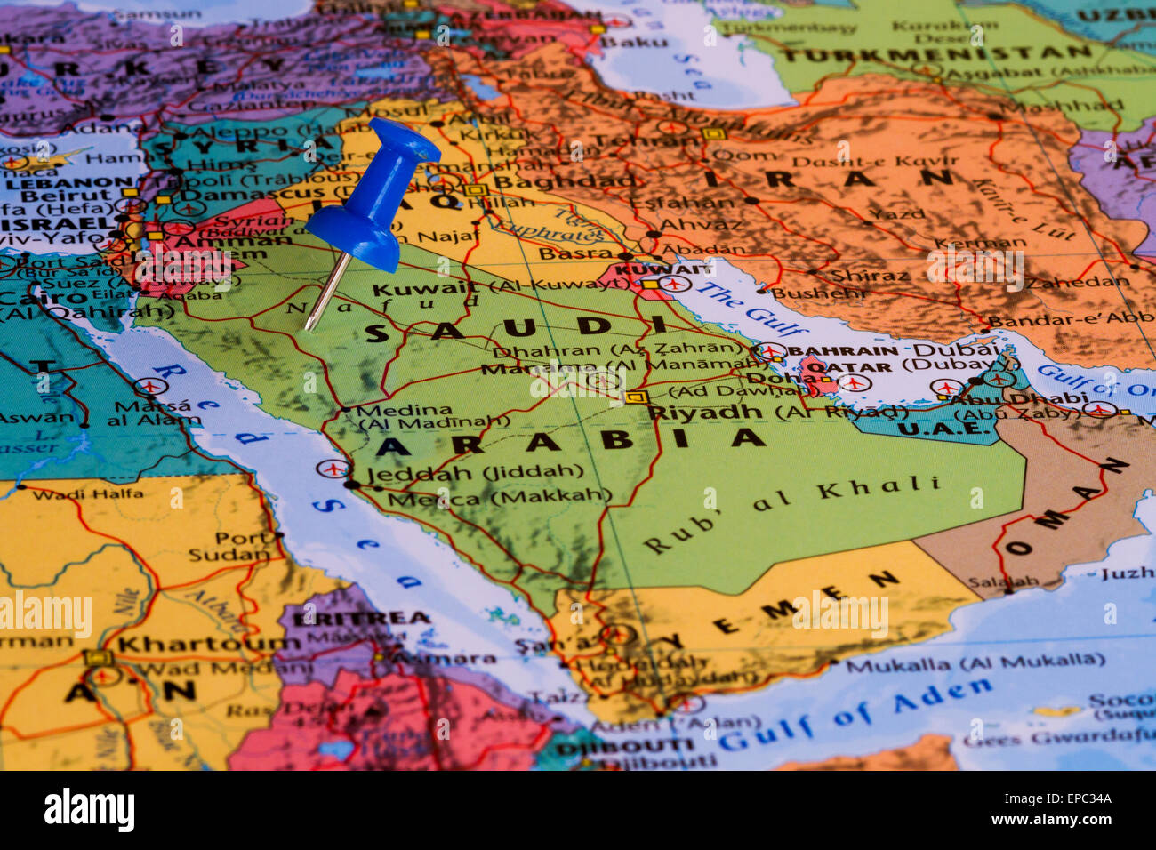 Saudi arabia map pin hi-res stock photography and images - Alamy
