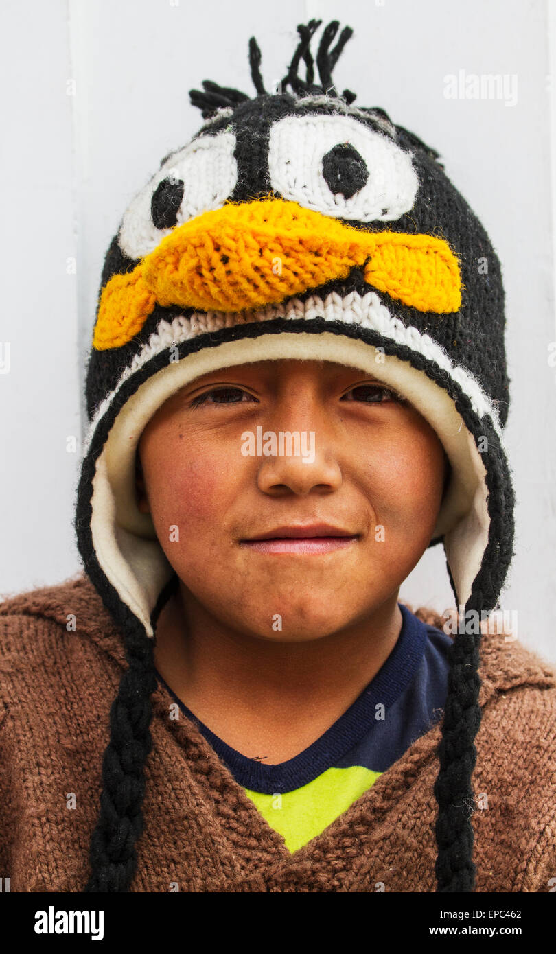 Ecuadorian boy at Urbina Railway Station, Urbina, Chimborazo, Ecuador ...